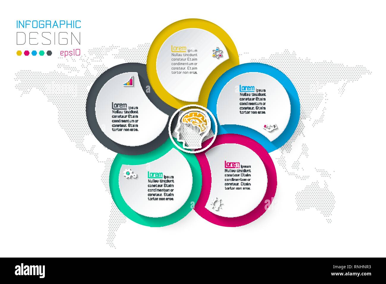 Circle label infographic with 5 steps Stock Vector Image & Art - Alamy