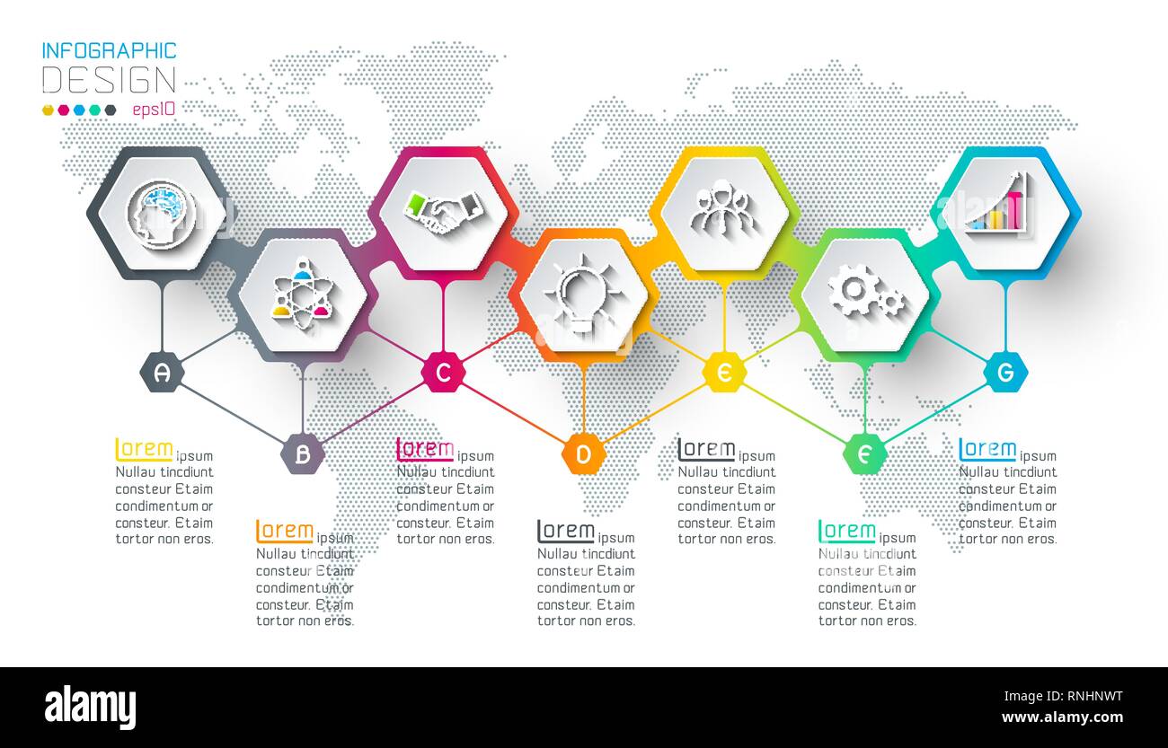 Hexagon inforgraphics on vector graphic art Stock Vector Image & Art ...