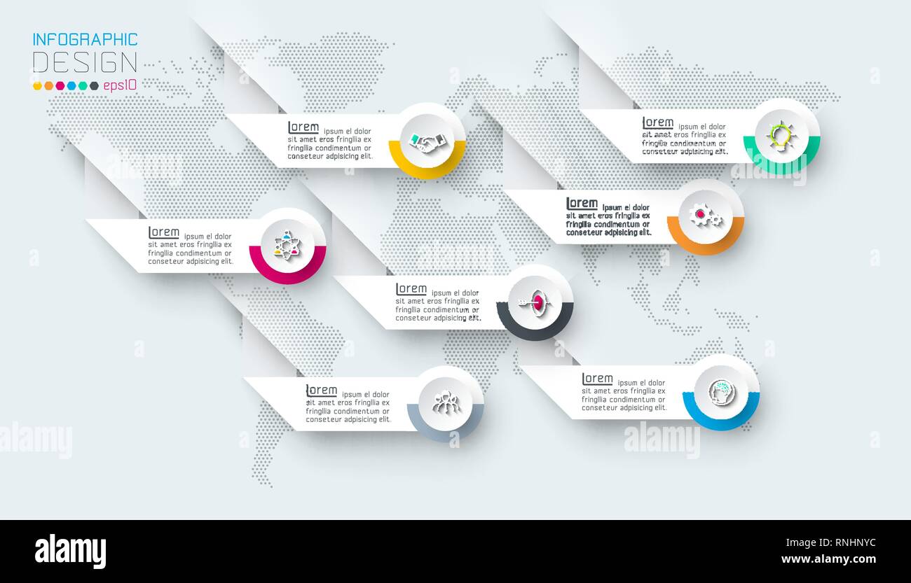 Seven labels with business icon infographics Stock Vector Image & Art ...