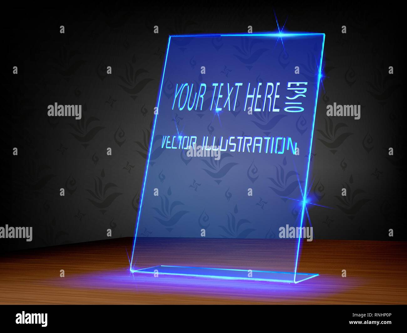 Transparent label, Light label with glass and acrylic design on dark ...