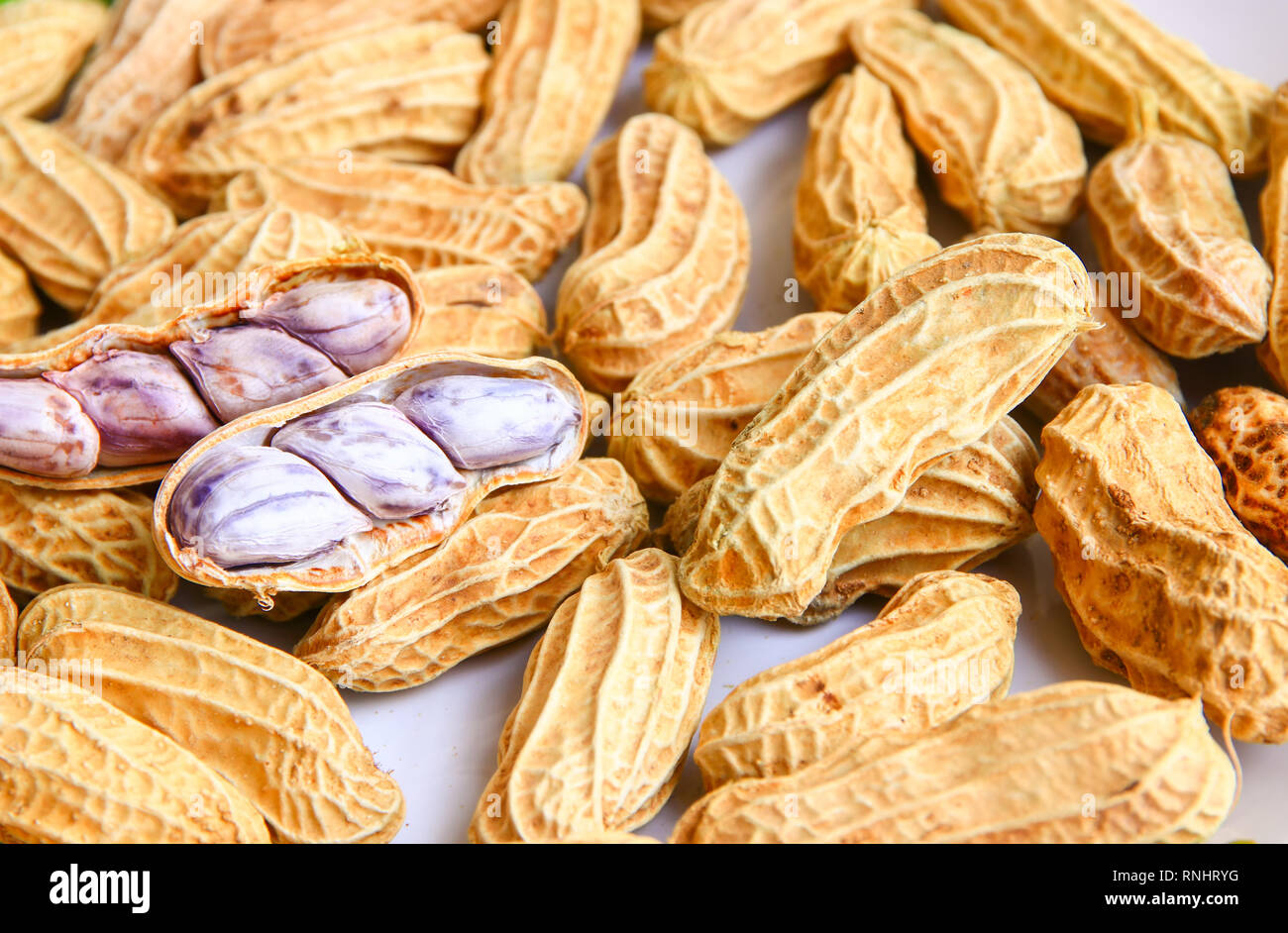peanut group. nuts close up Stock Photo - Alamy