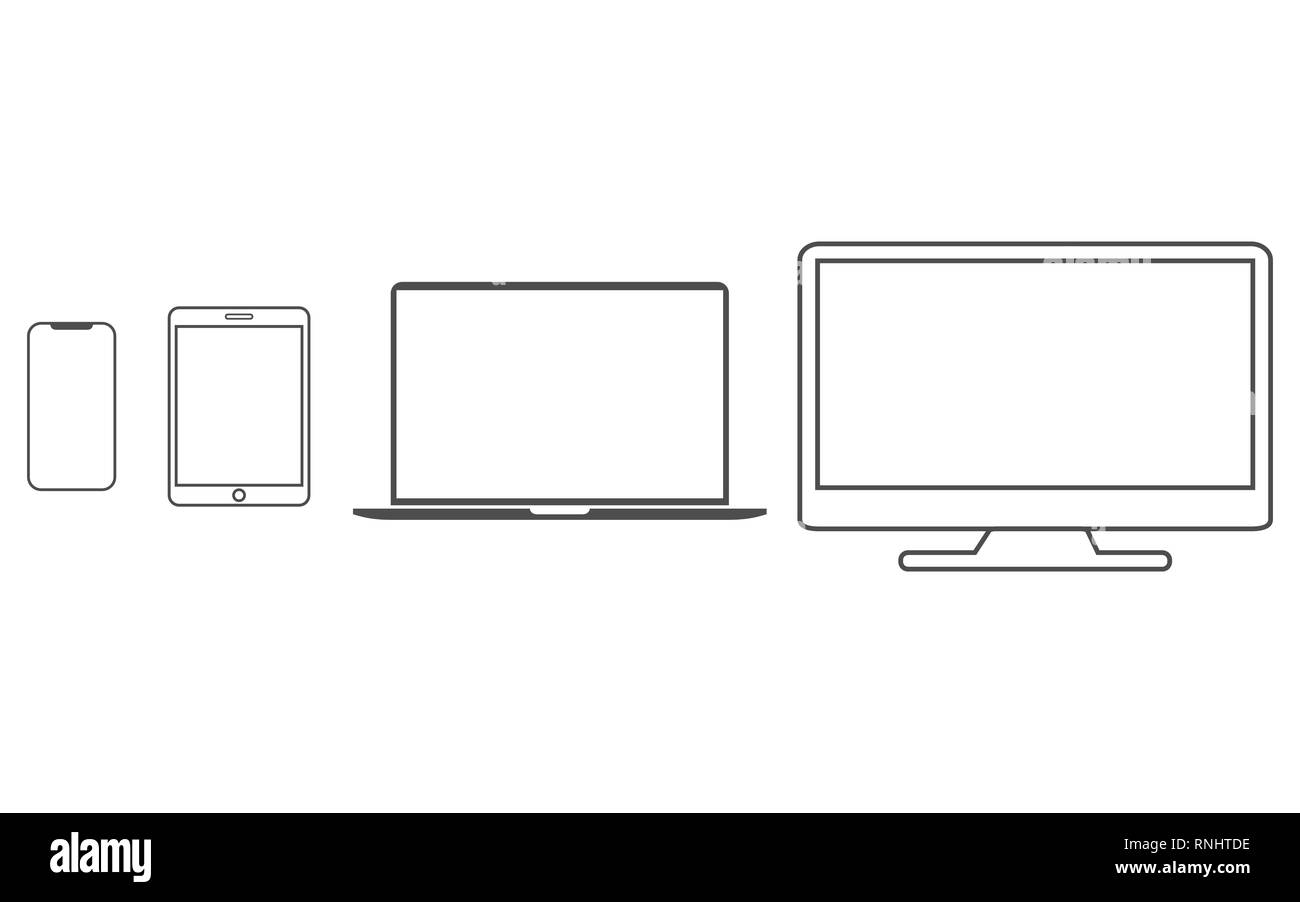 Vector illustration, flat Electronic devices icon set Stock Vector ...