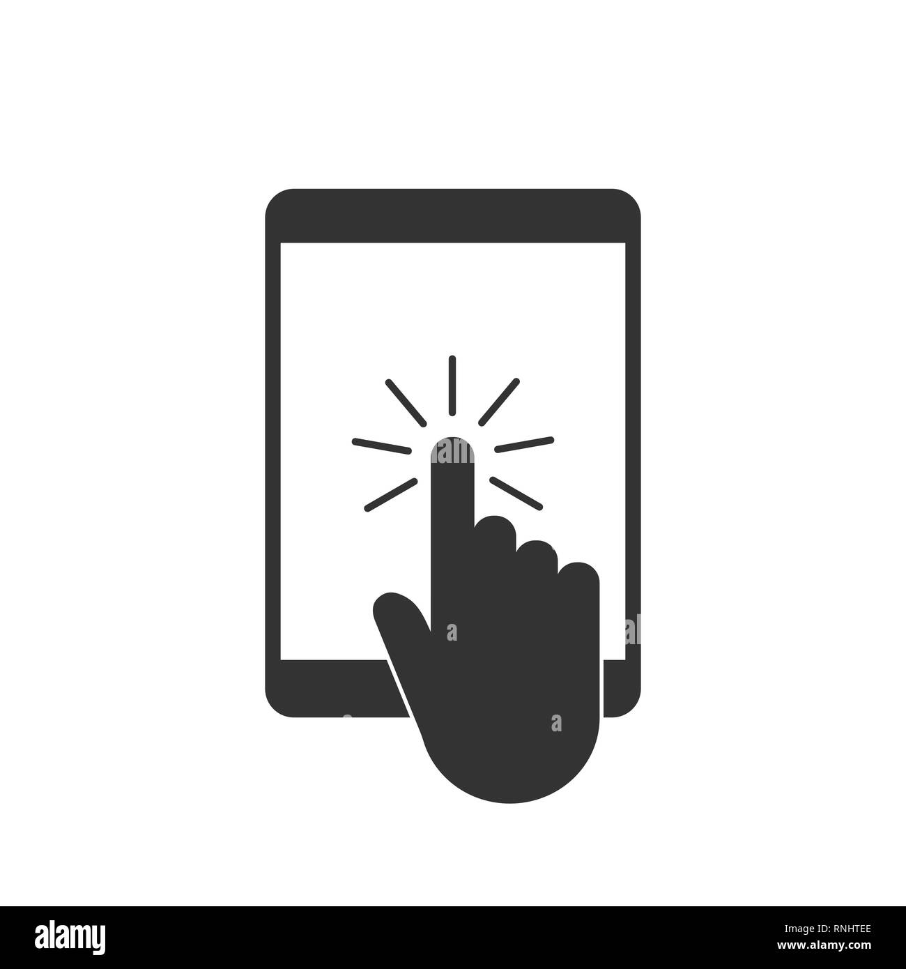 Vector illustration, flat design. touch hand icon Stock Vector Image ...