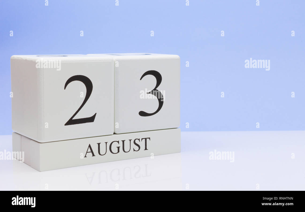 August 23st. Day 23 of month, daily calendar on white table with ...