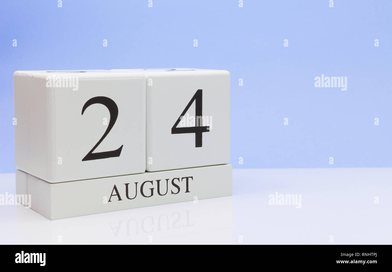 August 24st. Day 24 of month, daily calendar on white table with ...