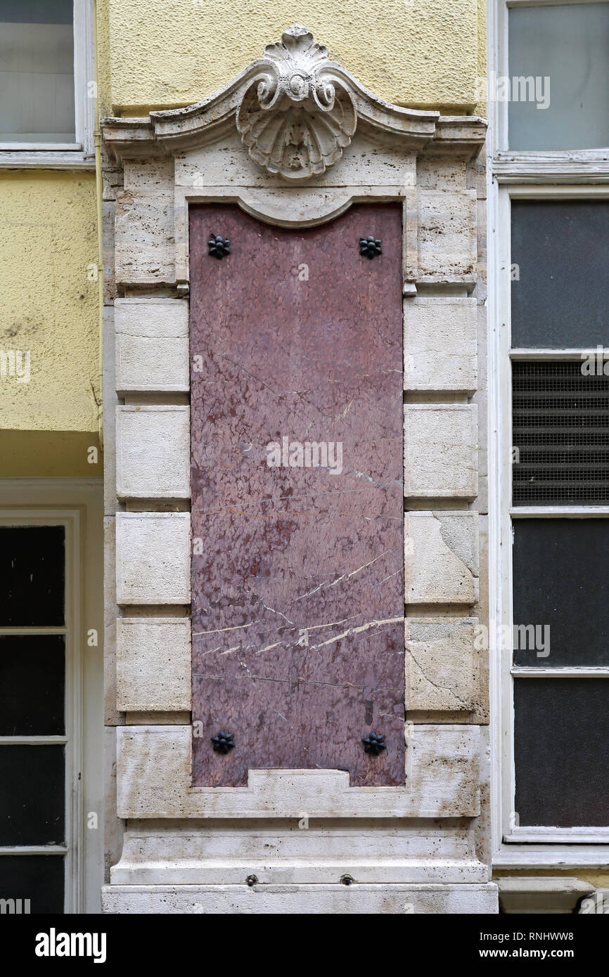 Marble Plaque at Buiding Wall in Budapest Stock Photo - Alamy