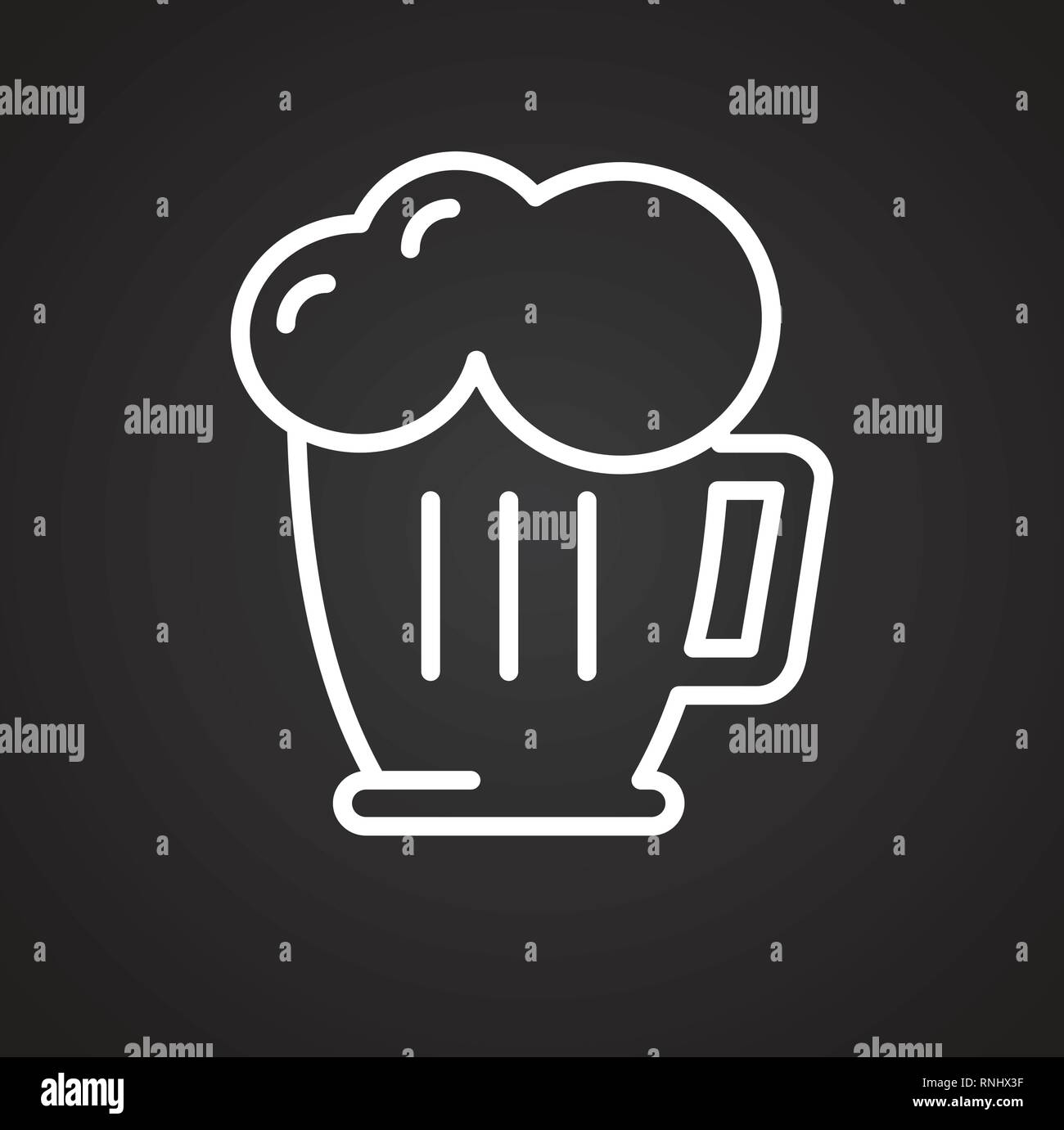Beer outline icon on black background for graphic and web design ...