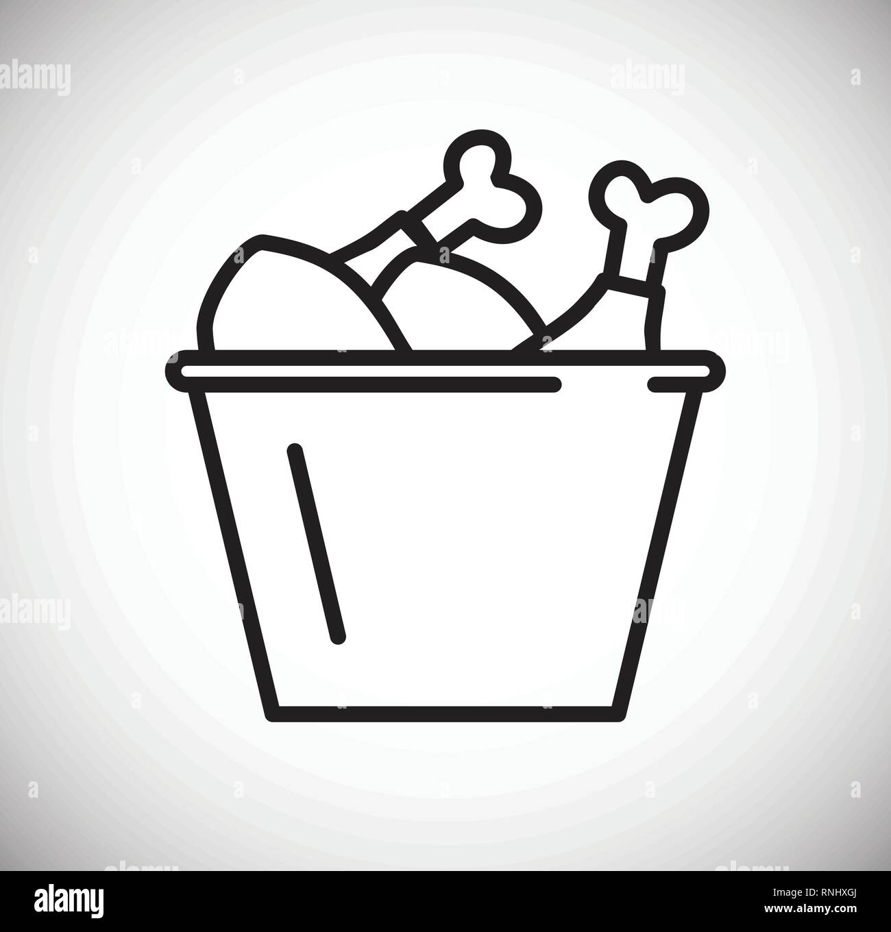 Fried chicken outline icon on white background for graphic and web ...