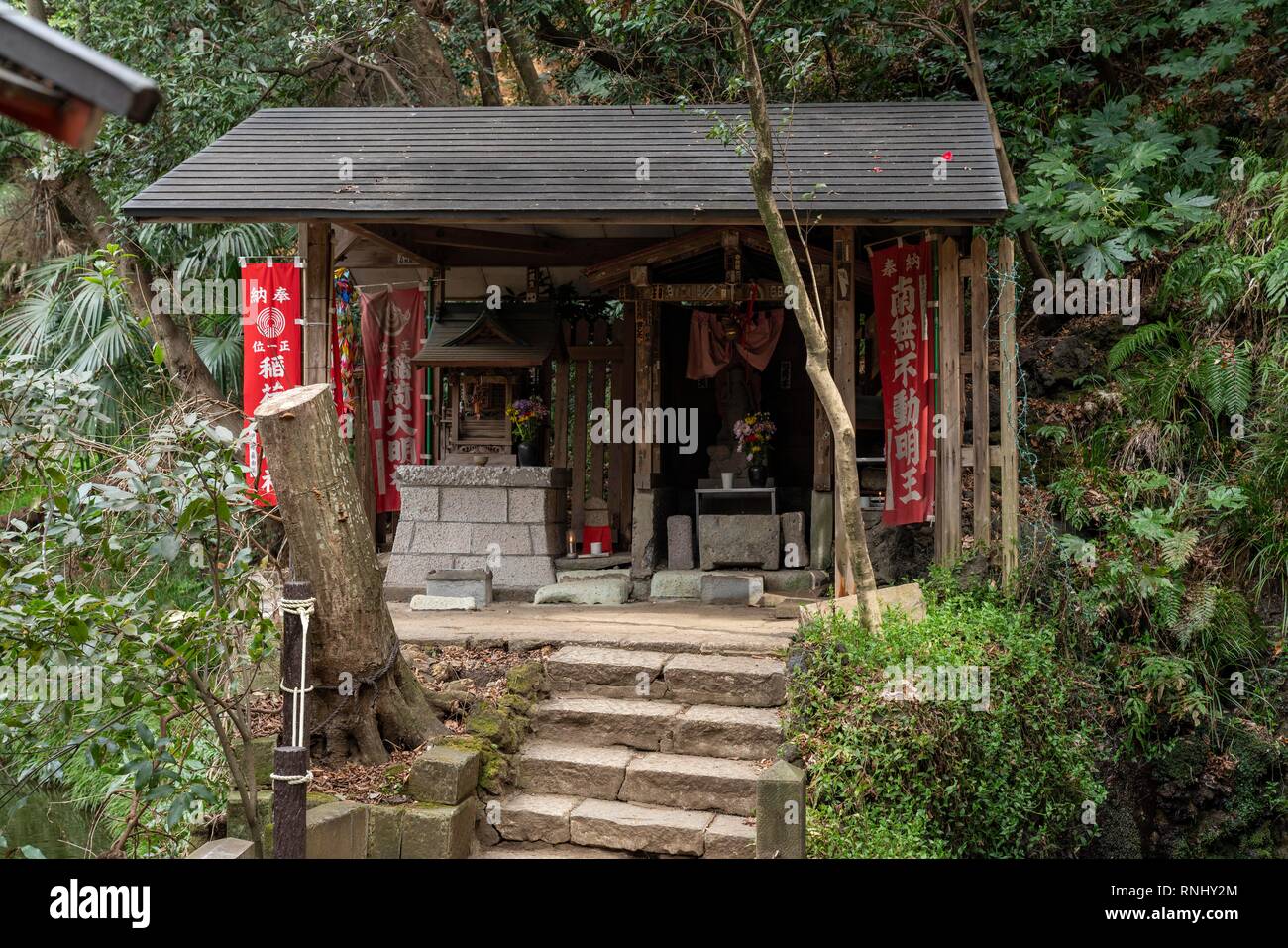 Fudo waterfall, Todoroki valley, Setagaya-Ku, Tokyo, Japan Stock Photo ...