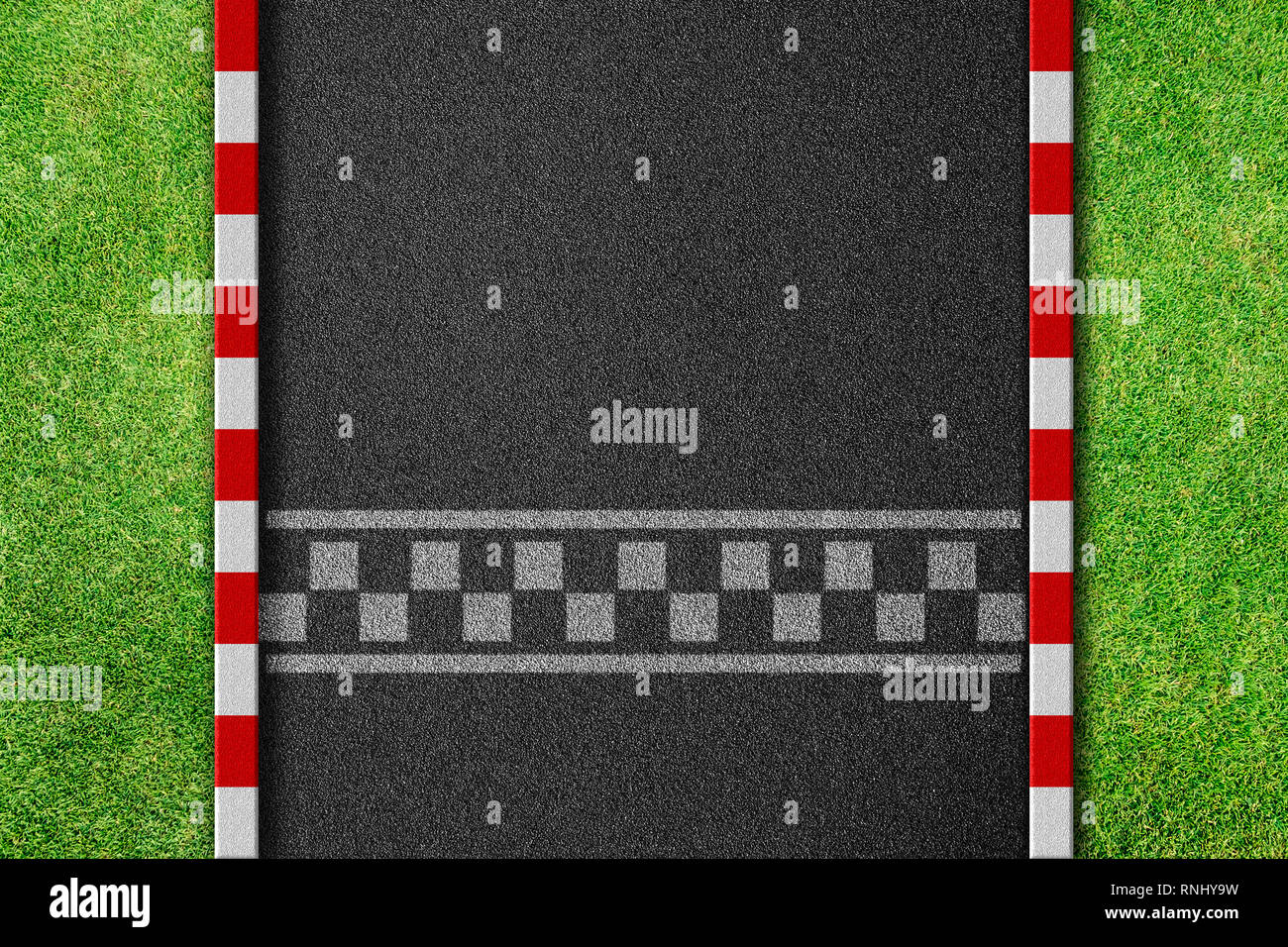 Finish line racing background top view in the grass Stock Photo - Alamy