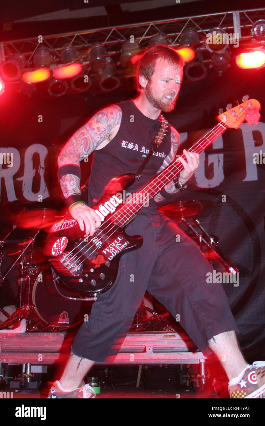 Drowning Pool bassist Stevie Benton is shown performing during a "live ...