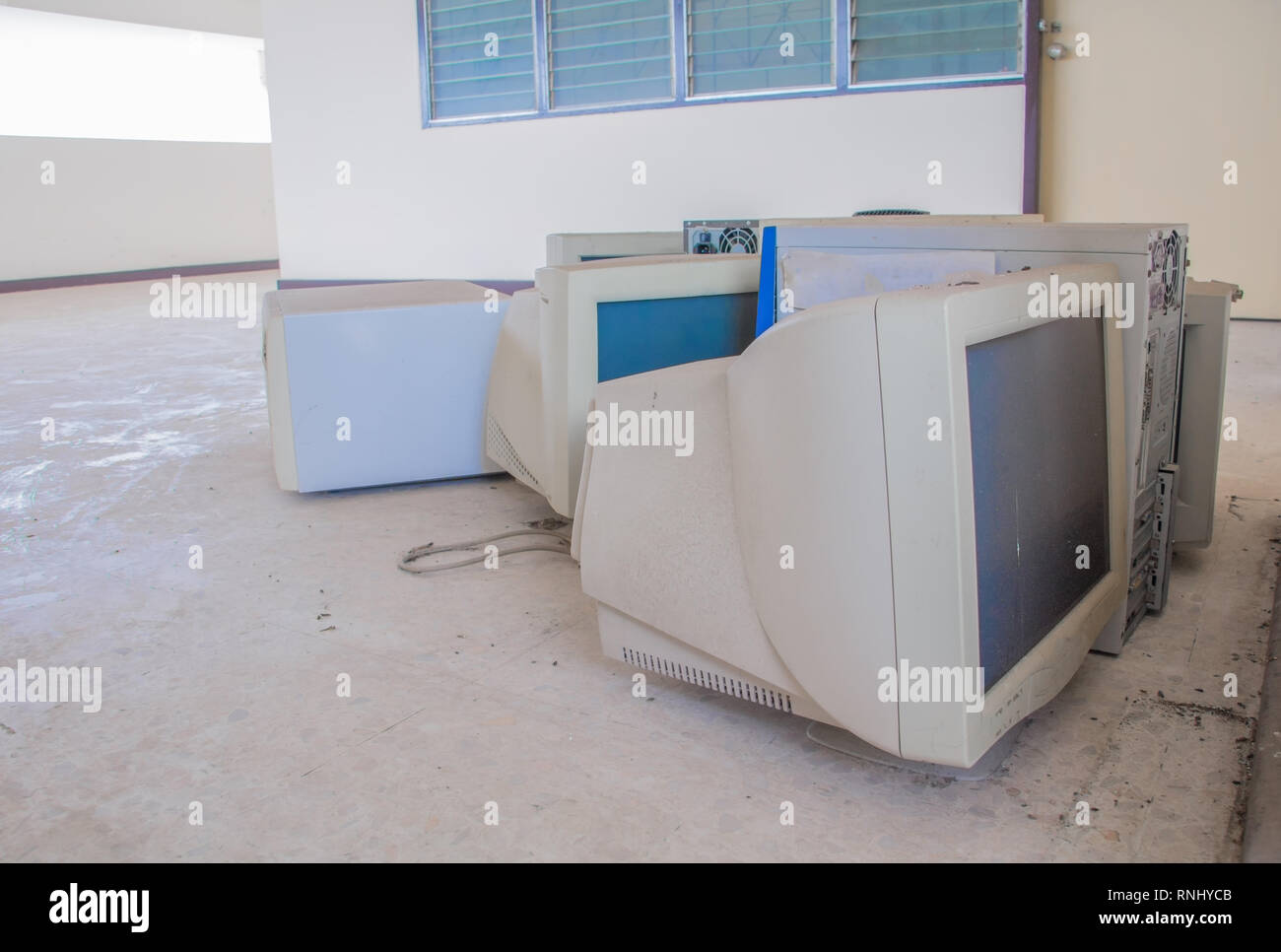 computer garbage electronic old technology dirty which has pollution ...