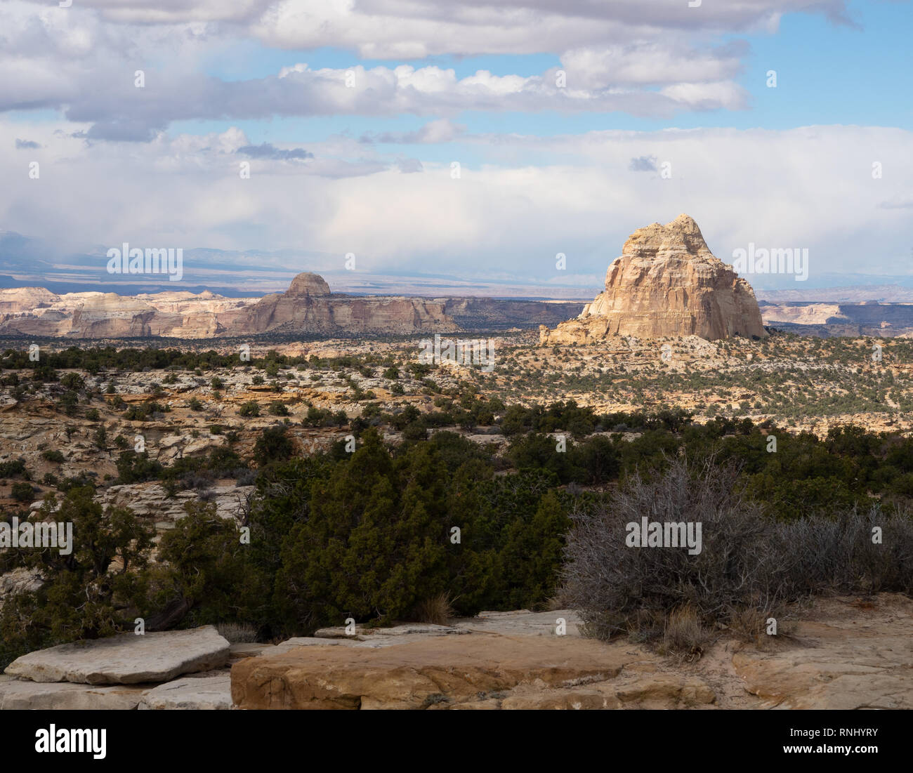 Ghost Rocks in southern Utah with rock formations and evergreens in the ...