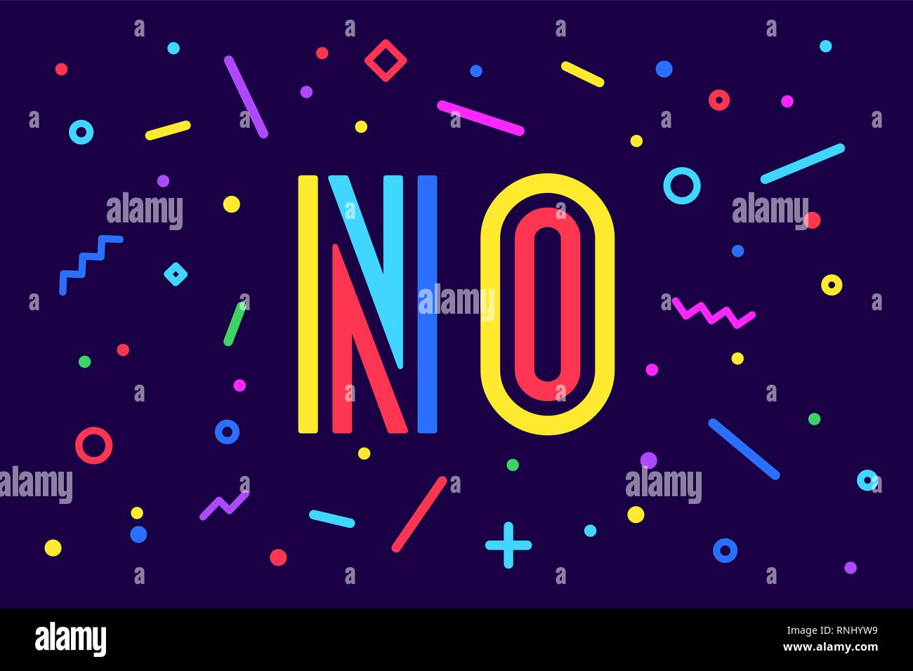 No. Banner, poster and sticker concept, geometric style Stock Vector ...