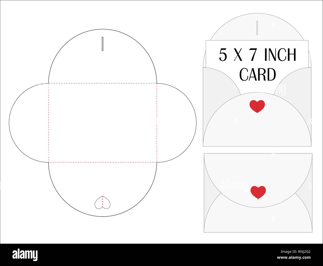 Envelope die cut mock up template Vector illustration Stock Vector ...