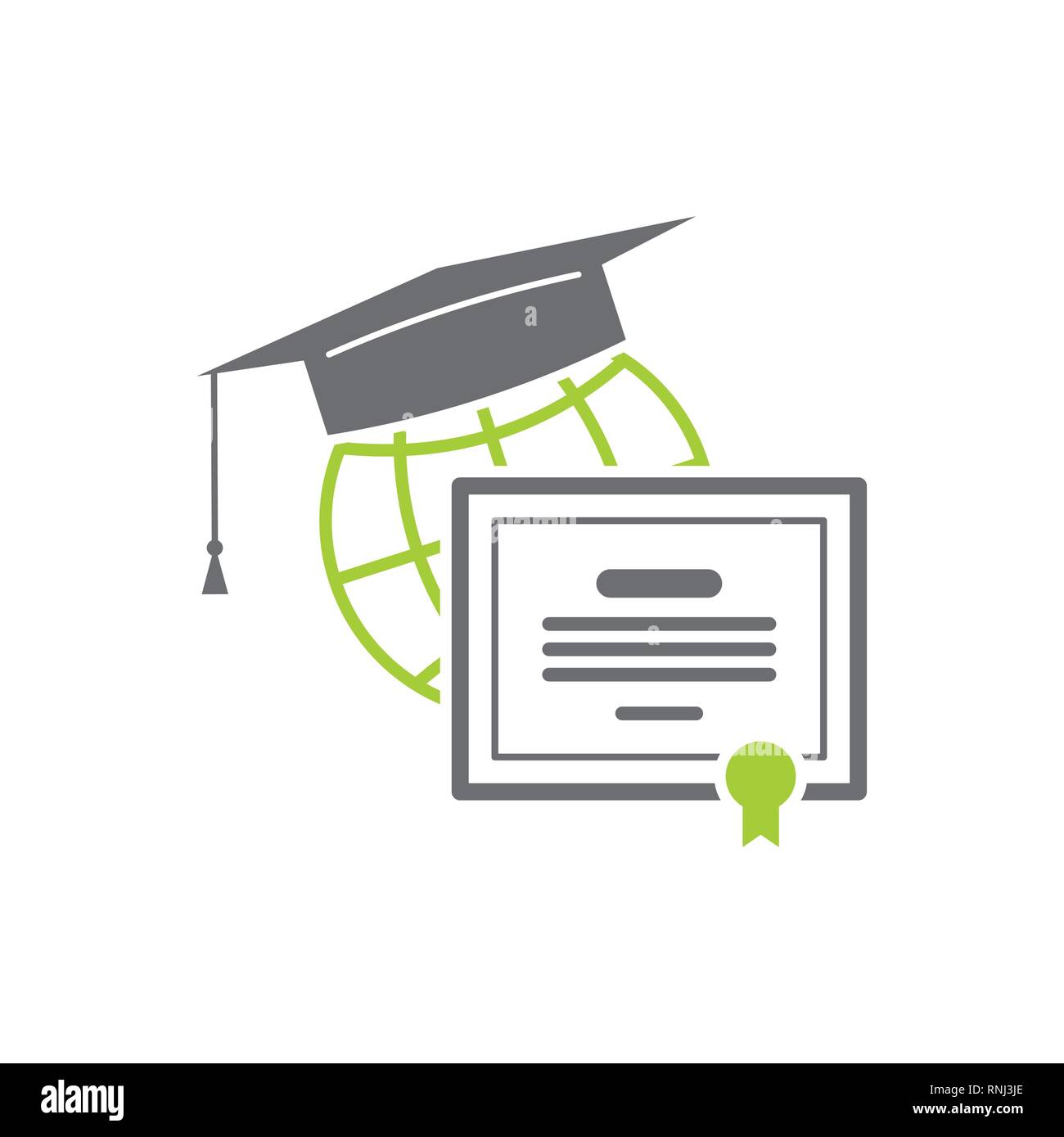 E-Education icon on white background for graphic and web design, Modern ...