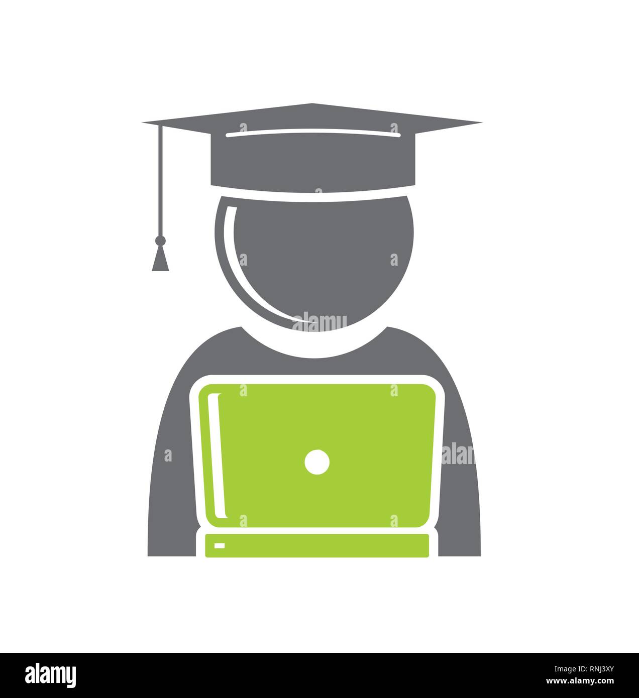 E-Education icon on white background for graphic and web design, Modern ...
