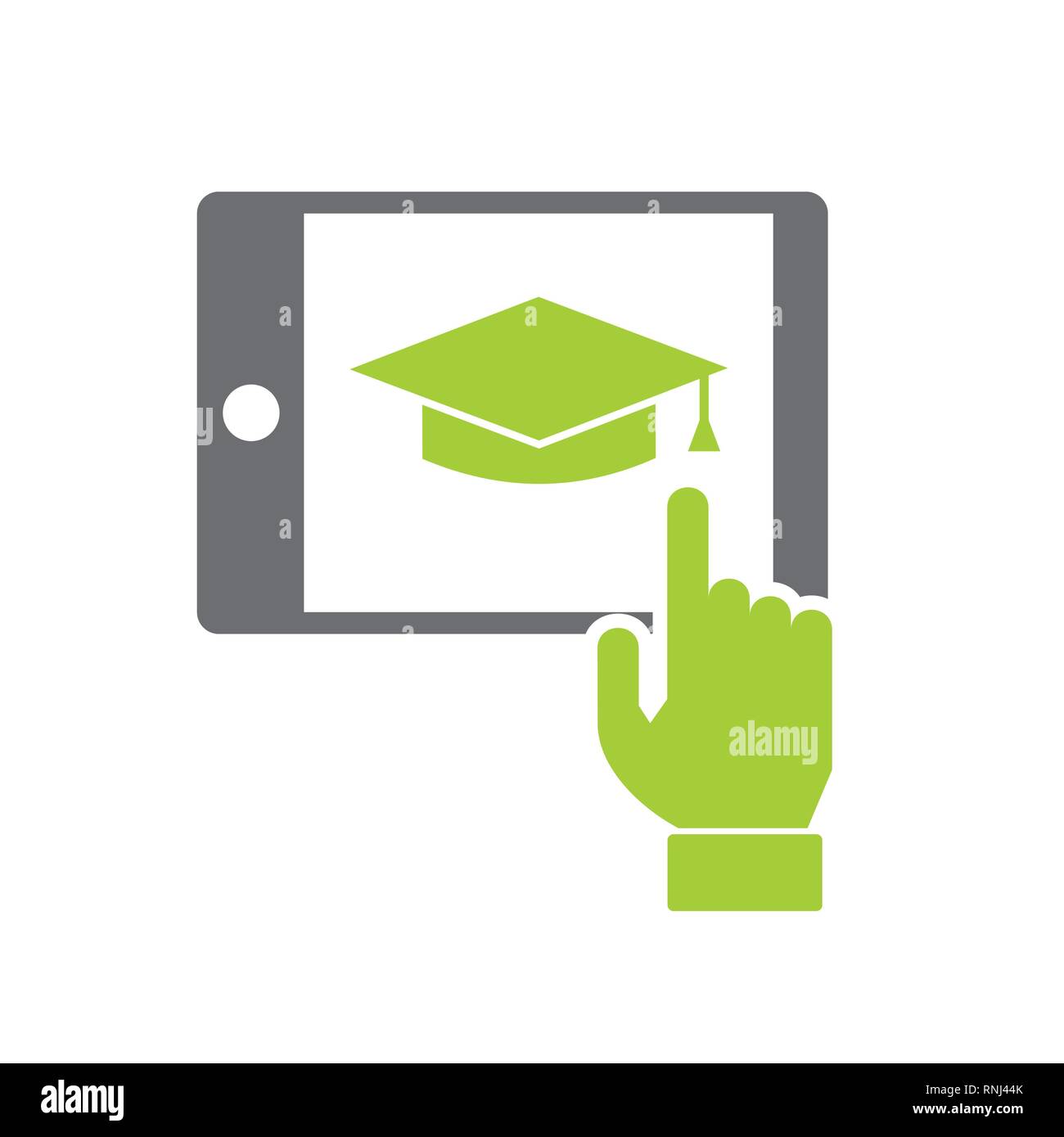 E-Education icon on white background for graphic and web design, Modern ...