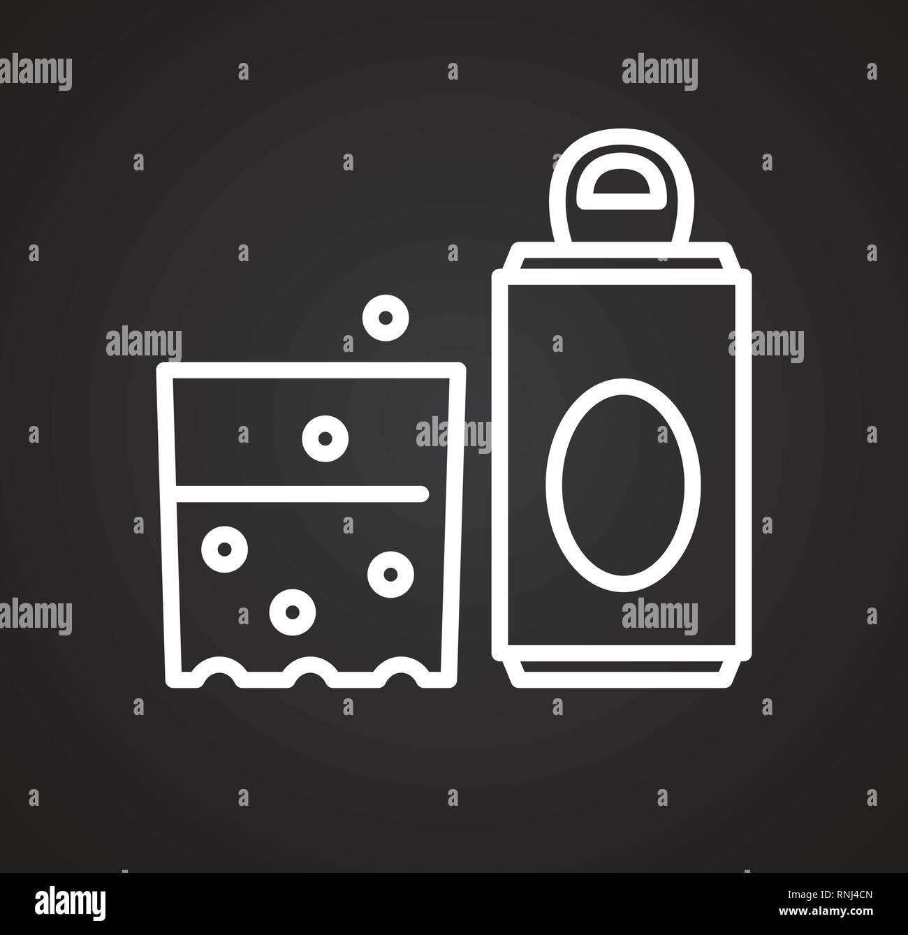 Fizzy drink icon on black background for graphic and web design, Modern ...