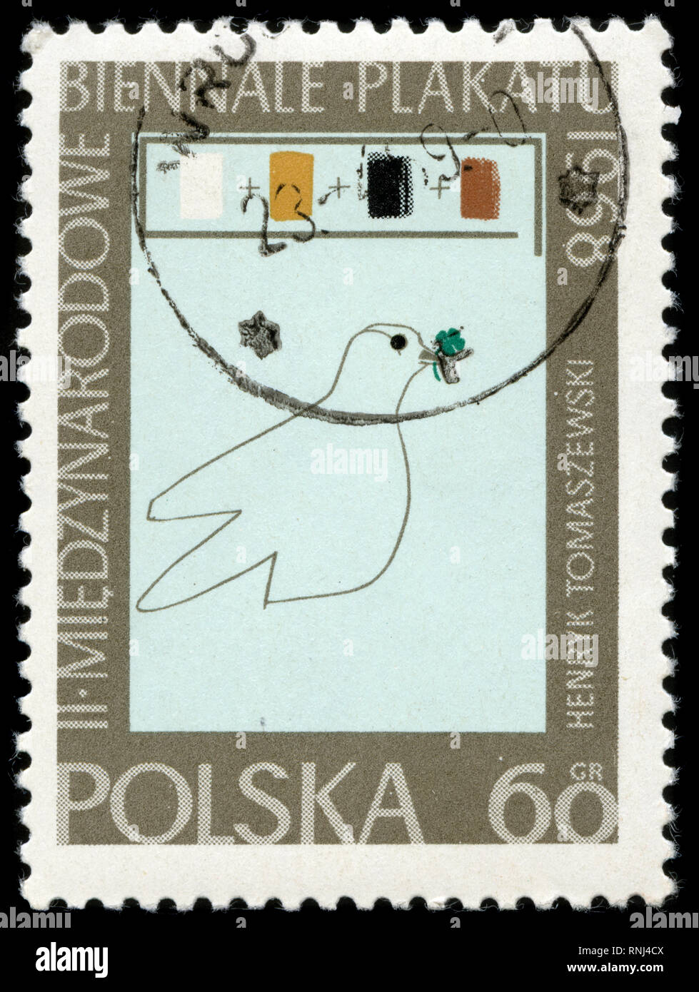 Postage stamp from the Poland in the 2nd Intl. Poster Biennial ...