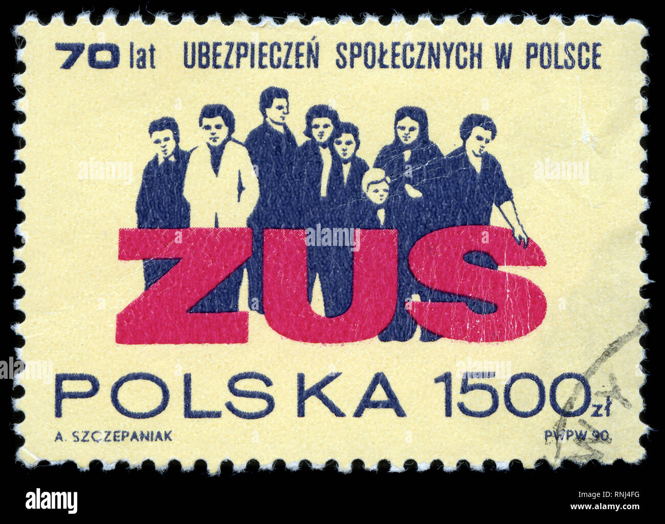 Postage stamp from the Poland issued in 1990 Stock Photo - Alamy