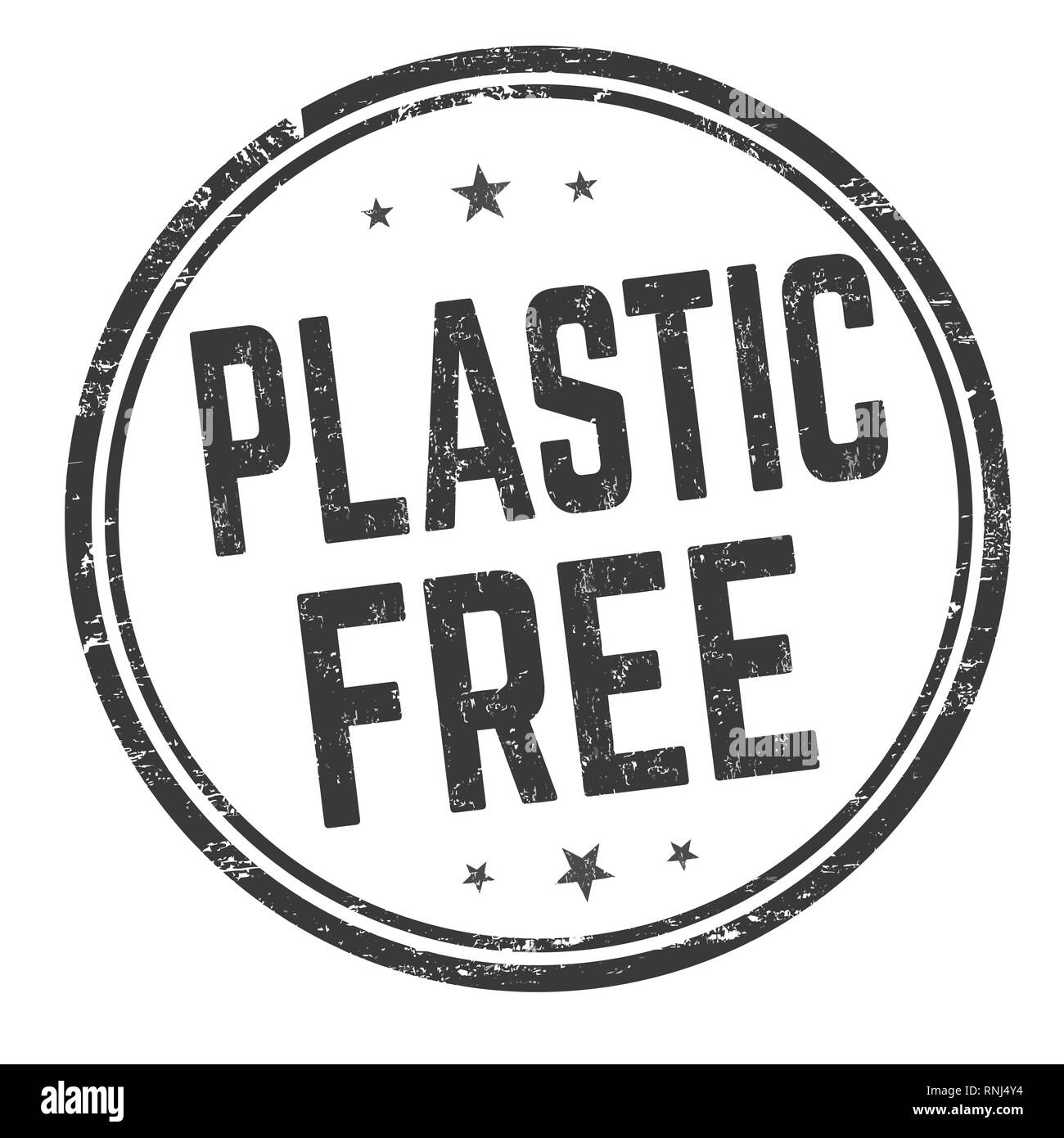 Plastic free sign or stamp on white background, vector illustration ...