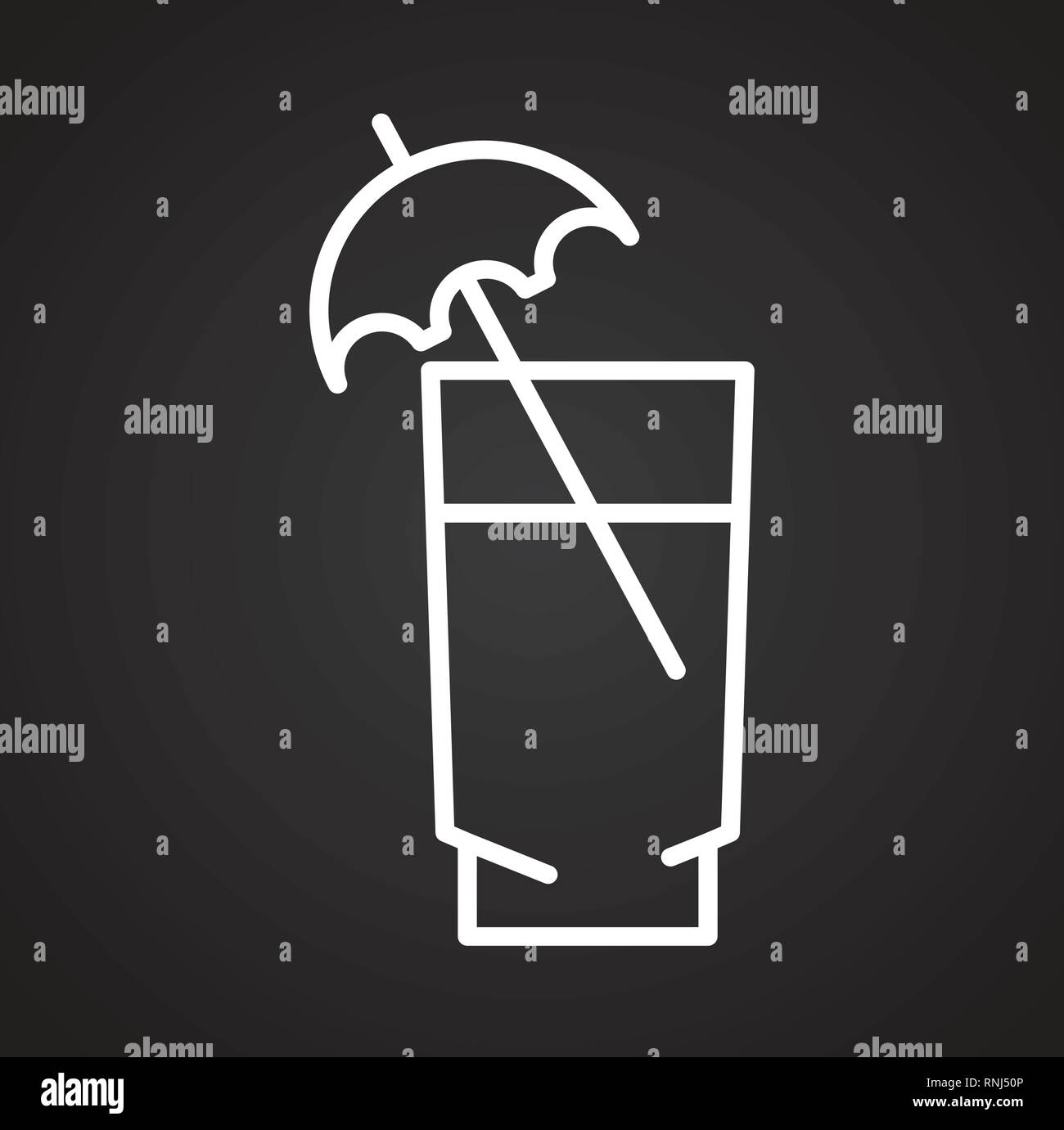 Fizzy drink icon on black background for graphic and web design, Modern ...
