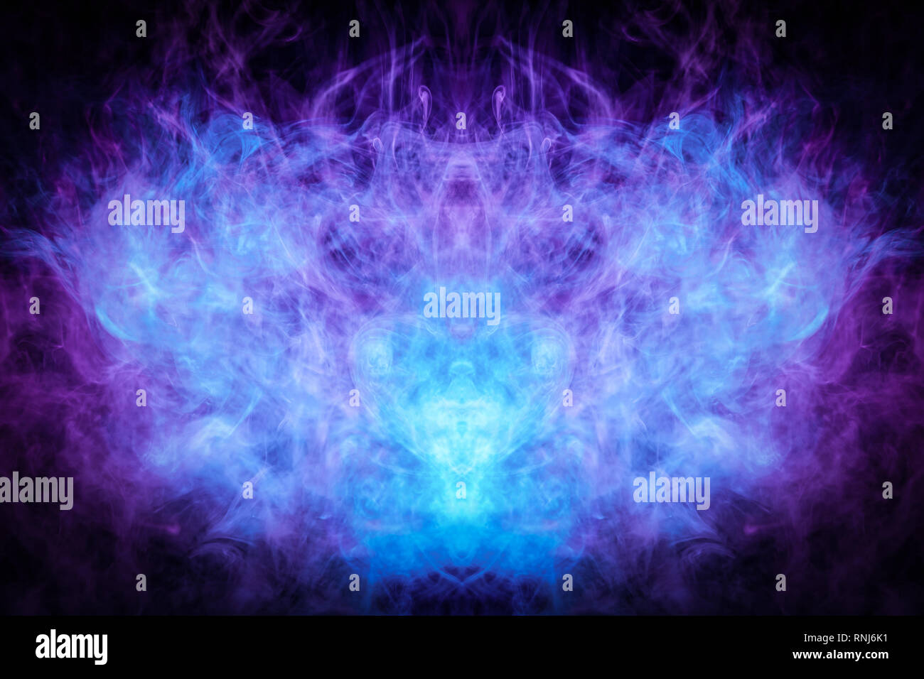 Fluffy Puffs blue and pink smoke and Fog in the form of a skull ...