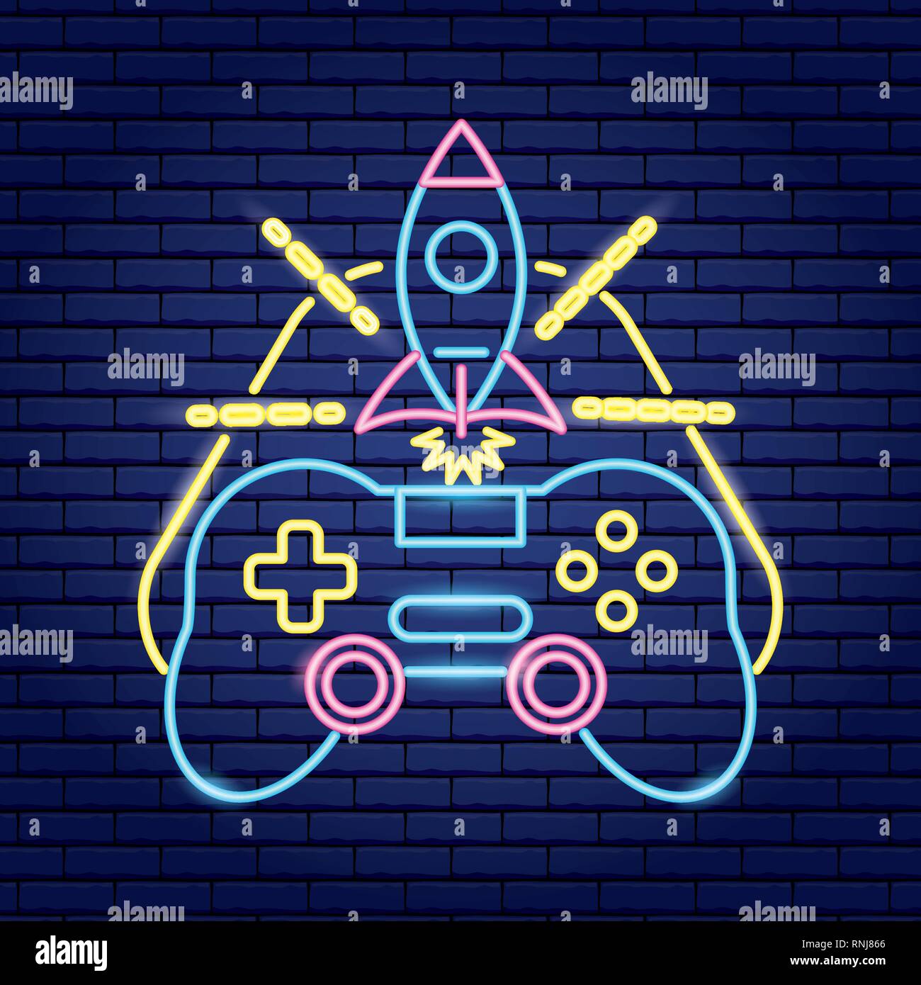 video game neon Stock Vector Image & Art - Alamy