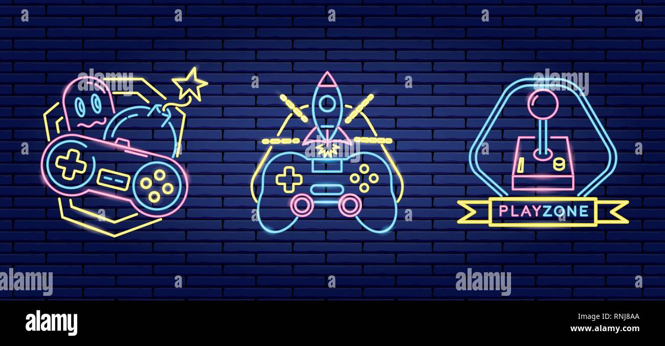 video game neon Stock Vector Image & Art - Alamy