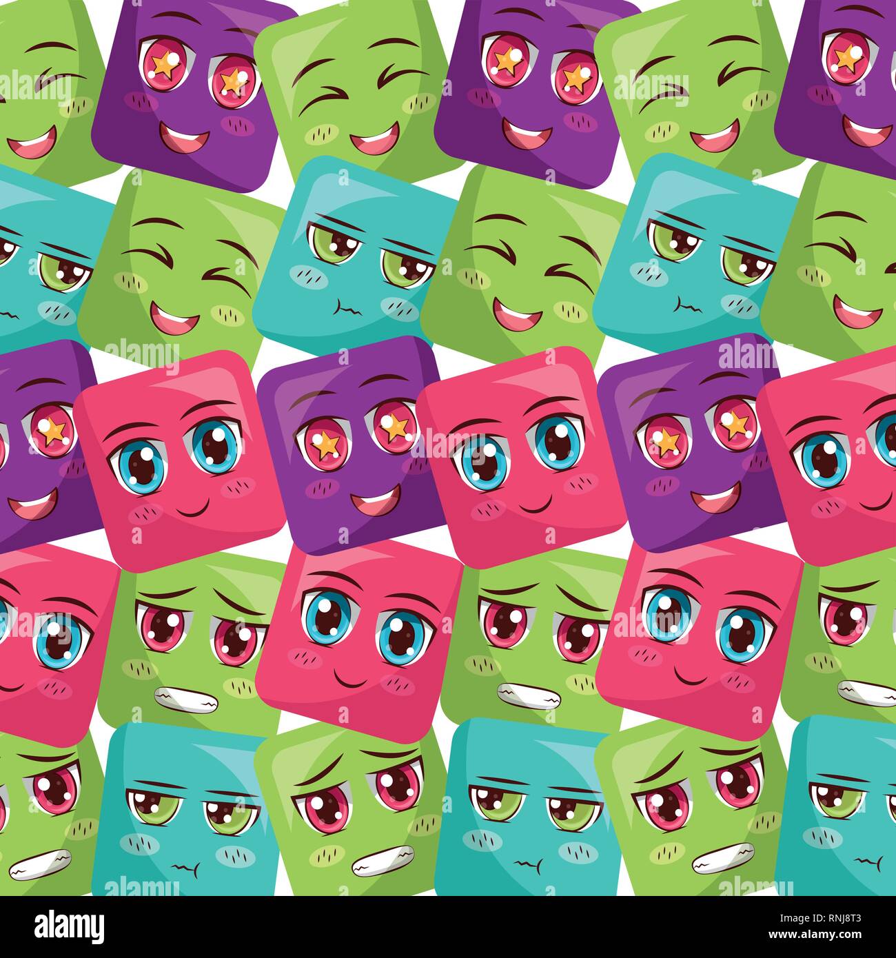 square faces anime expression Stock Vector Image & Art - Alamy
