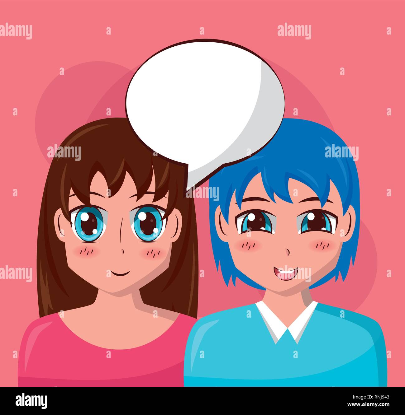 anime girls talking Stock Vector Image & Art - Alamy