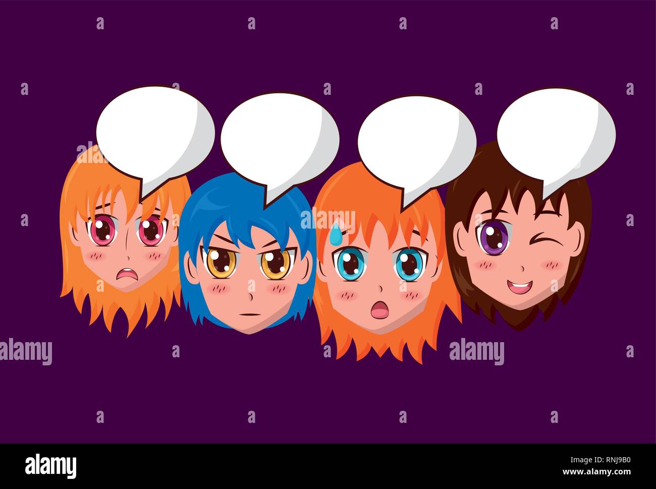 Cheerful anime girl Stock Vector Images - Alamy