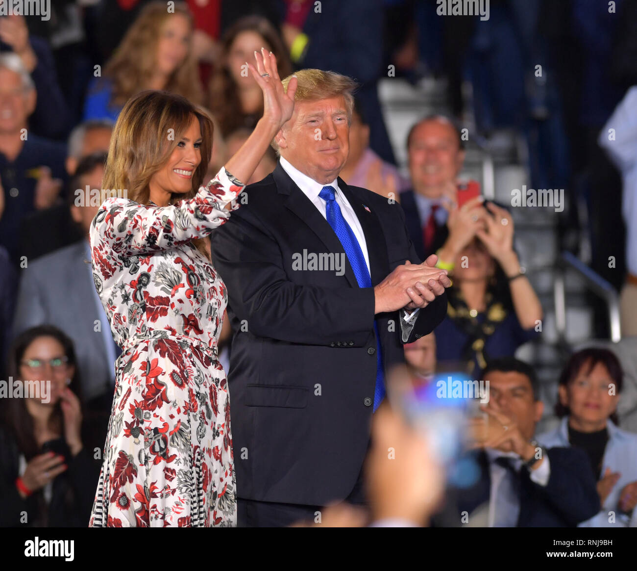 MIAMI, FLORIDA - FEBRUARY 18: President Donald Trump and First Lady ...