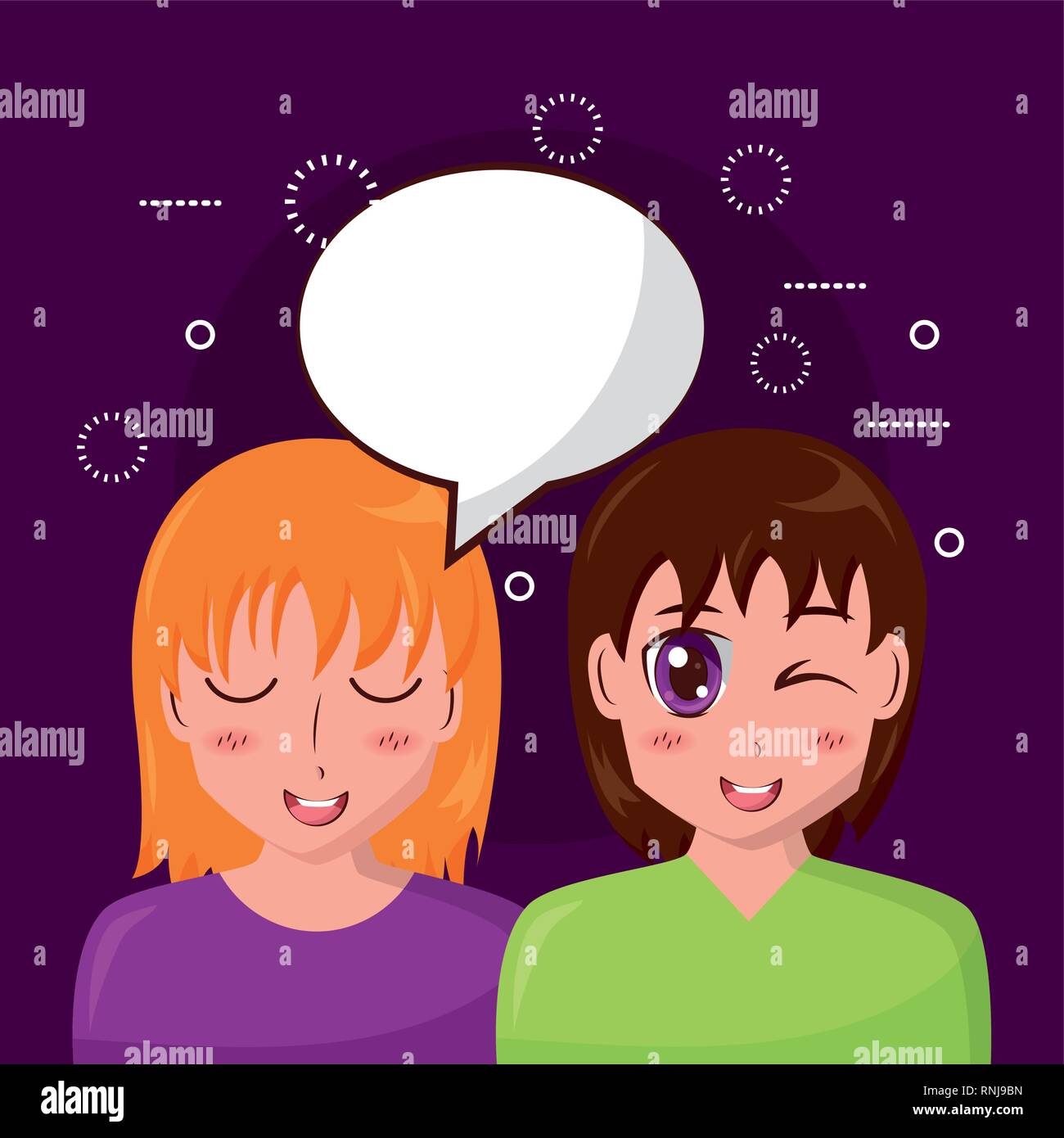 anime girls talking Stock Vector Image & Art - Alamy