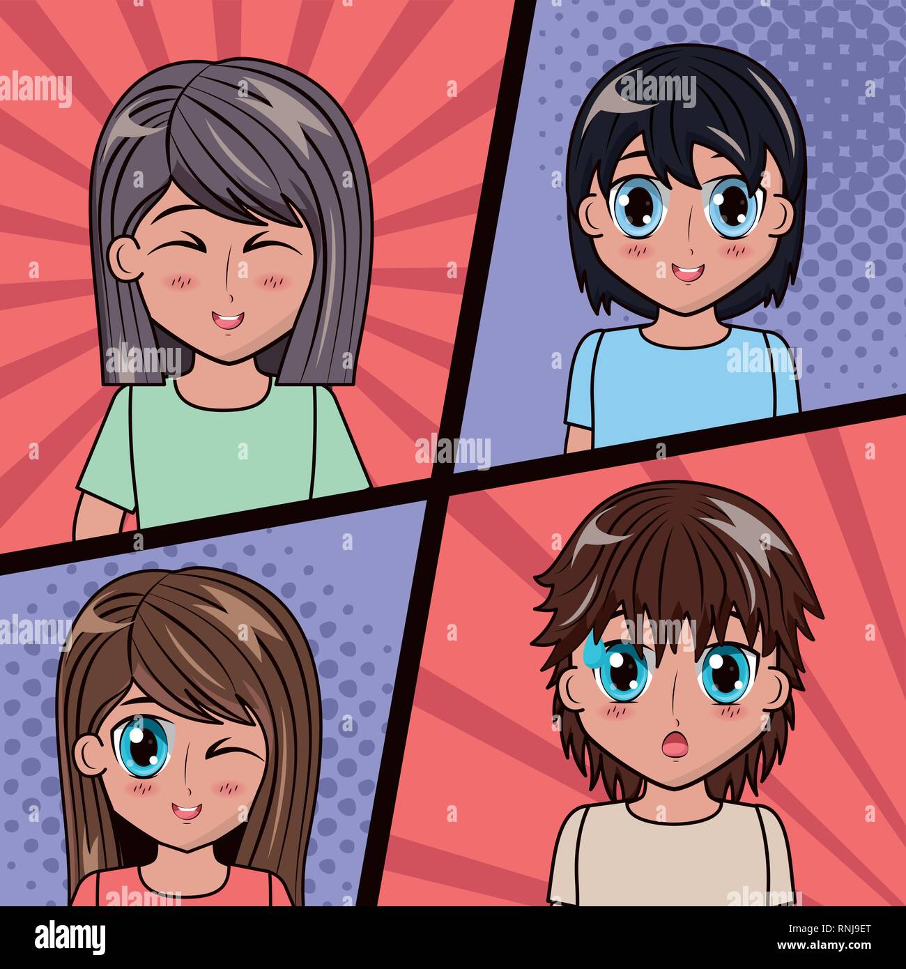 face anime people Stock Vector Image & Art - Alamy