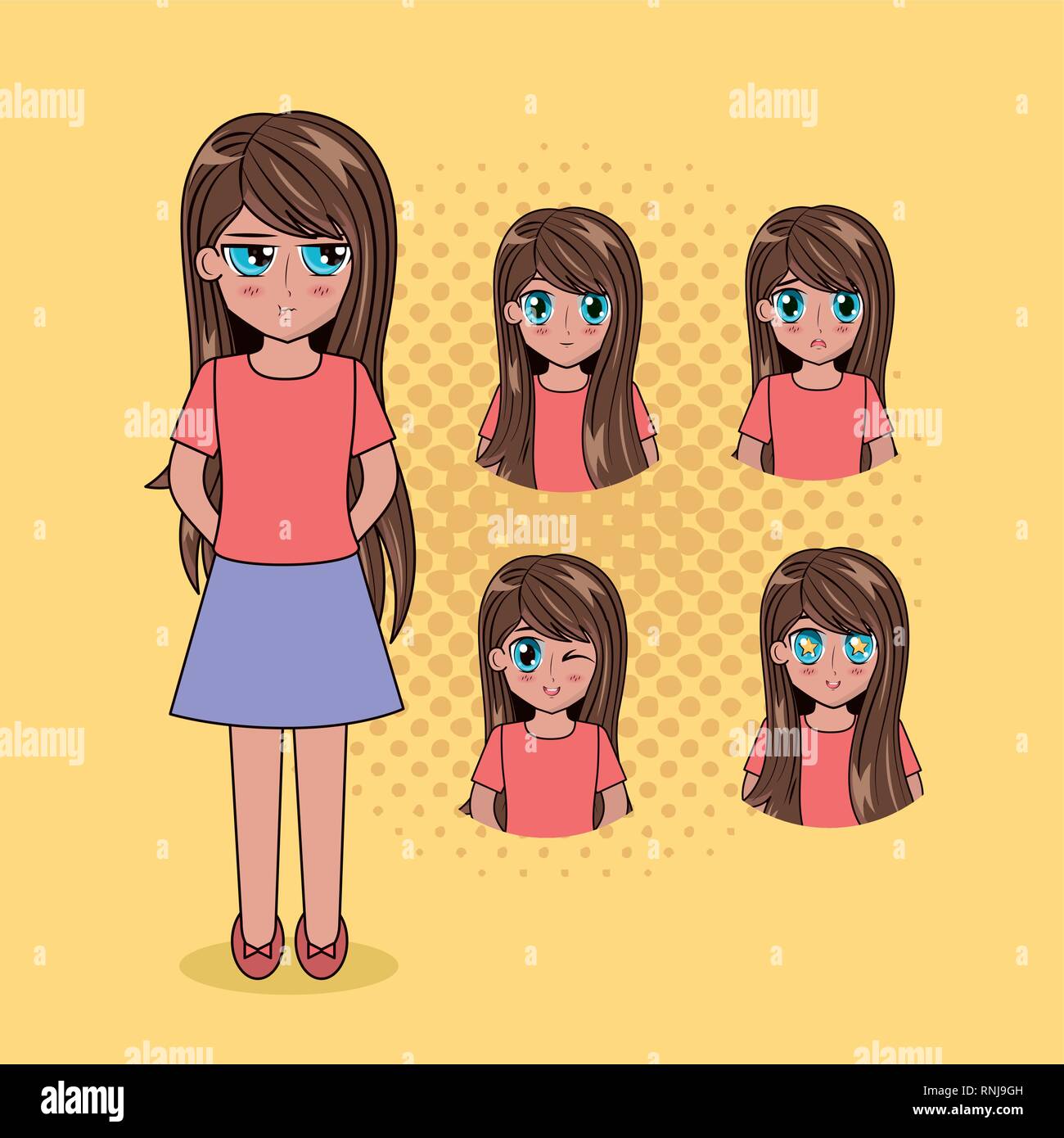 face anime people Stock Vector Image & Art - Alamy