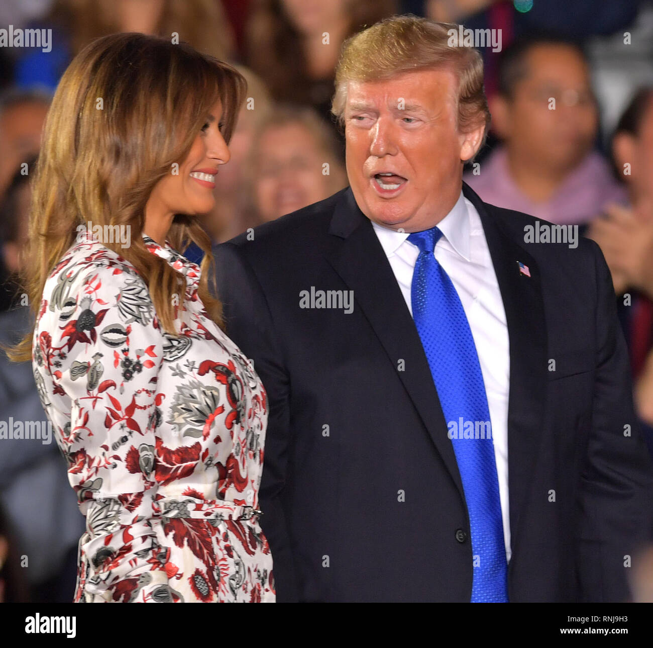 MIAMI, FLORIDA - FEBRUARY 18: President Donald Trump and First Lady ...