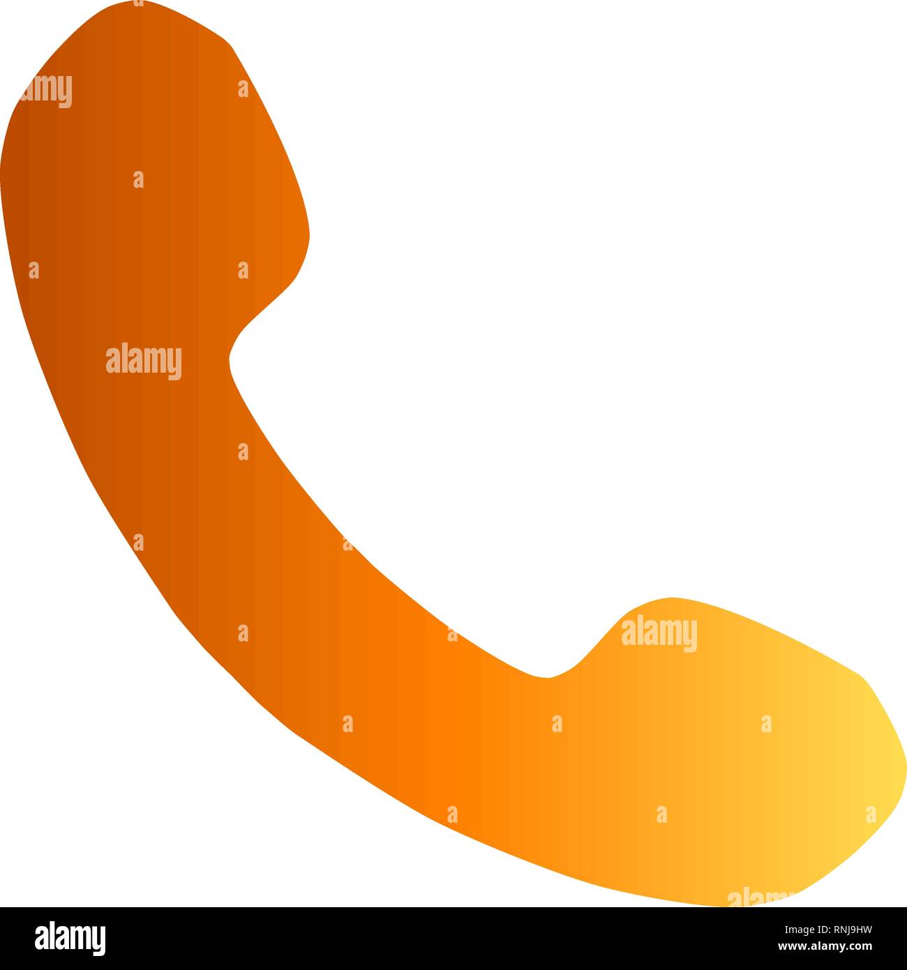 Phone symbol icon - orange gradient, isolated - vector illustration ...