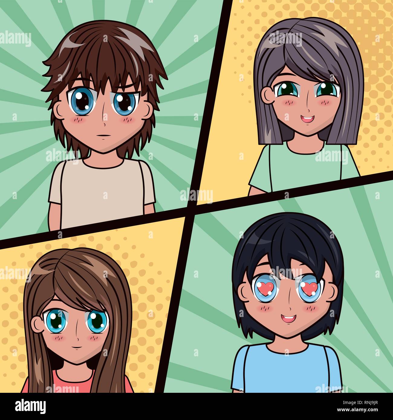 face anime people Stock Vector Image & Art - Alamy