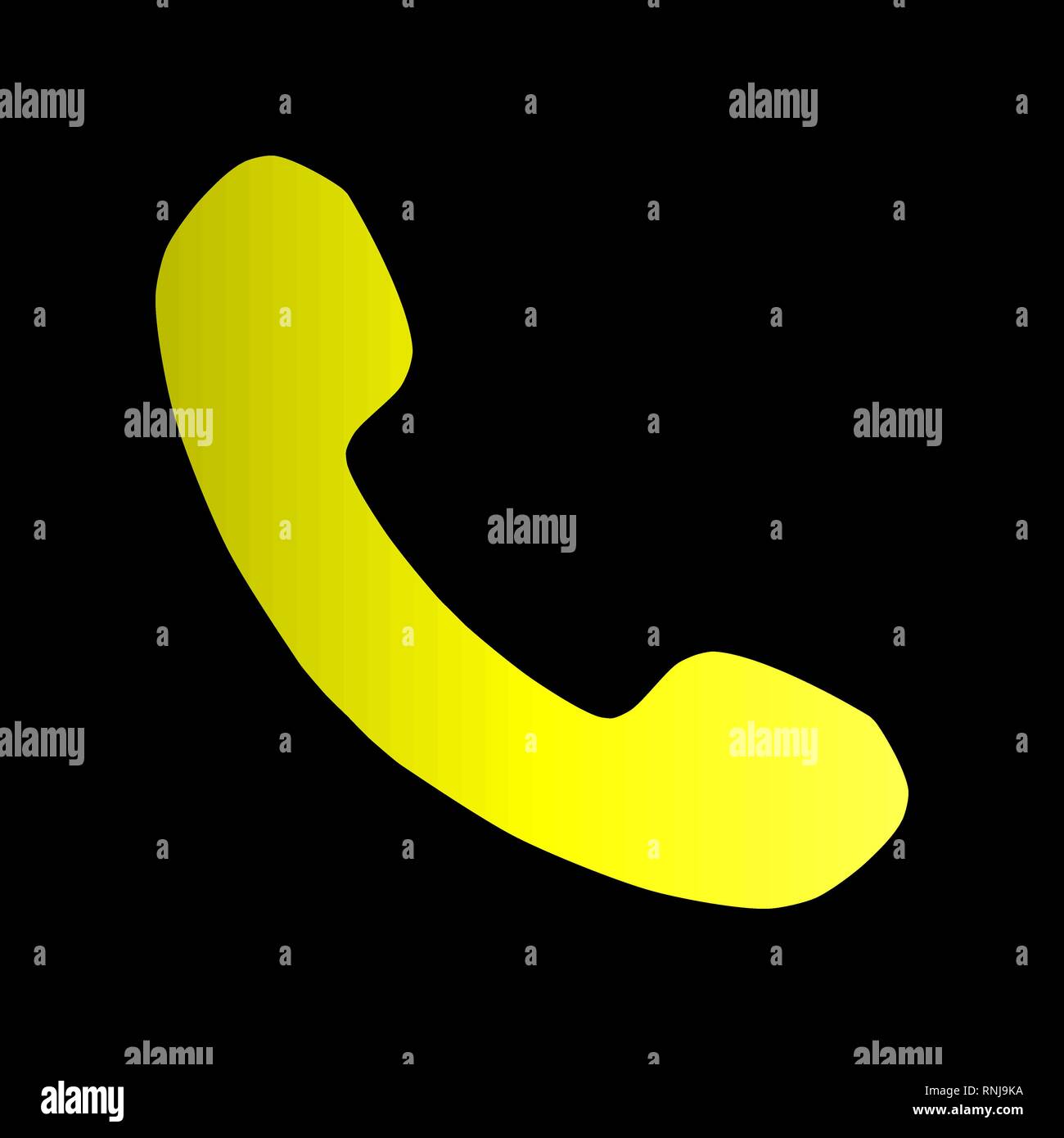 Phone symbol icon - yellow gradient, isolated - vector illustration ...