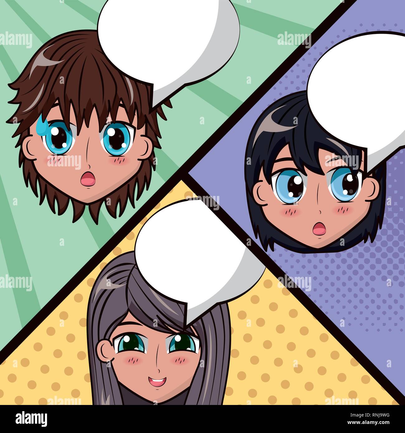 face anime people Stock Vector Image & Art - Alamy