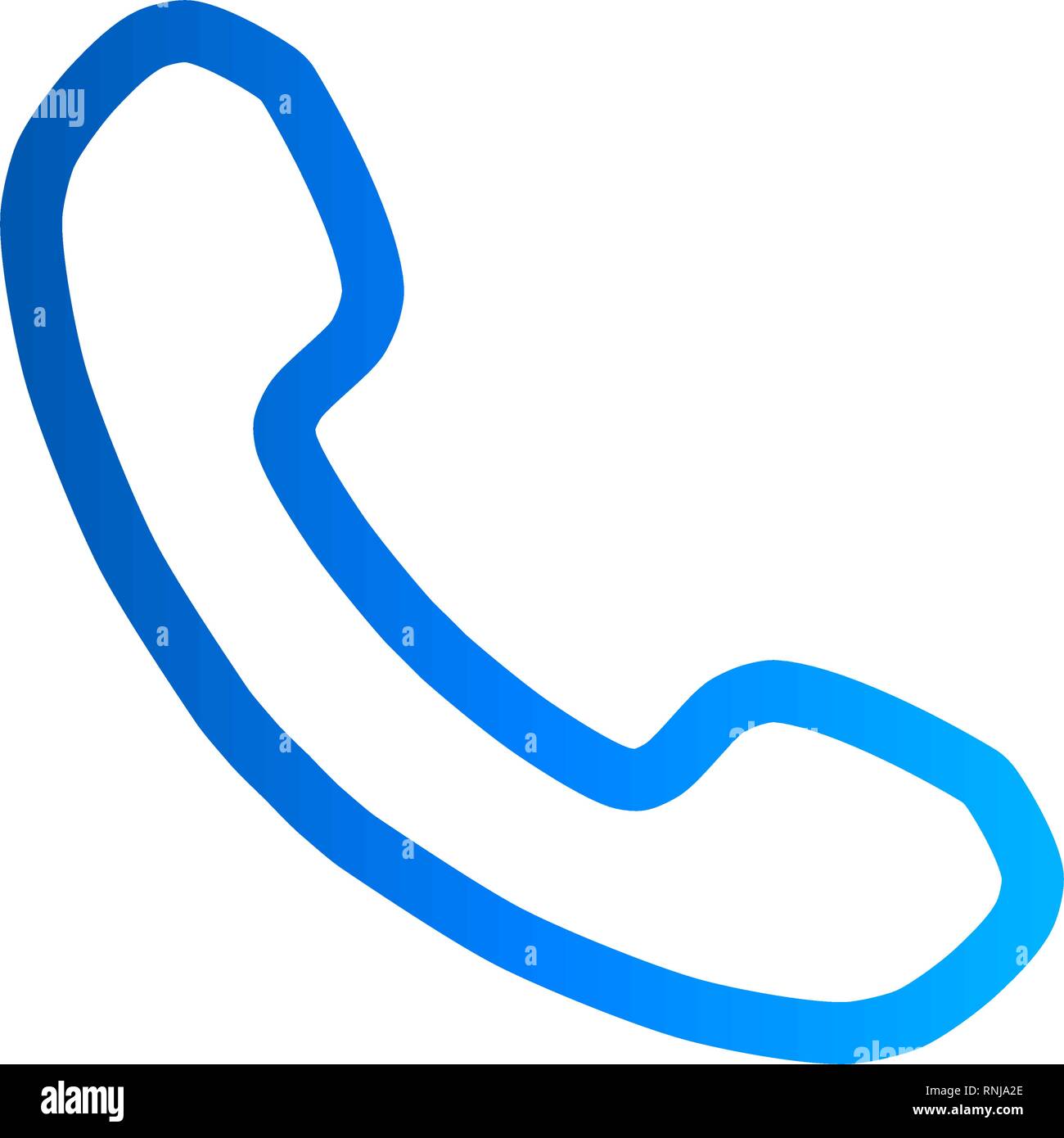 Phone symbol icon - blue gradient outline, isolated - vector ...