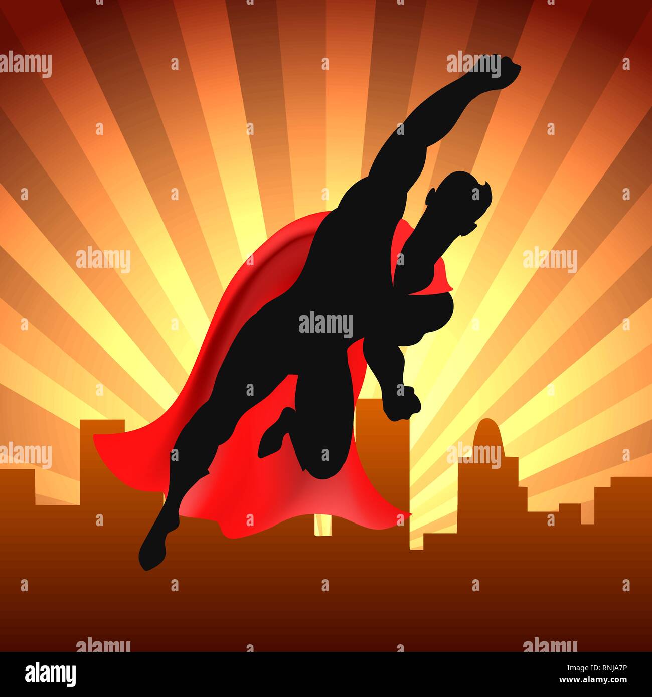 Flying Superhero Silhouette Cape