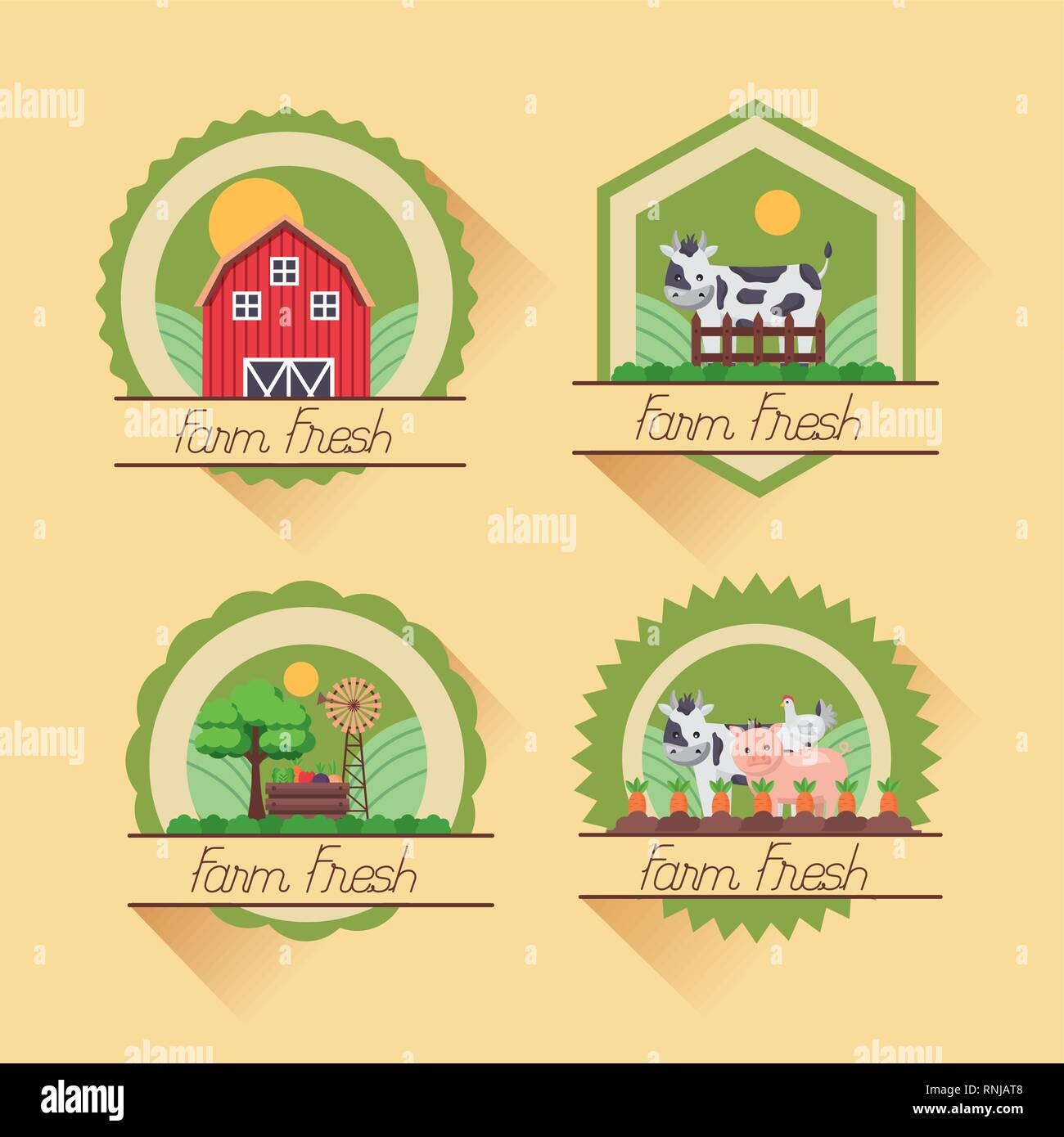 farm fresh cartoon Stock Vector Image & Art - Alamy