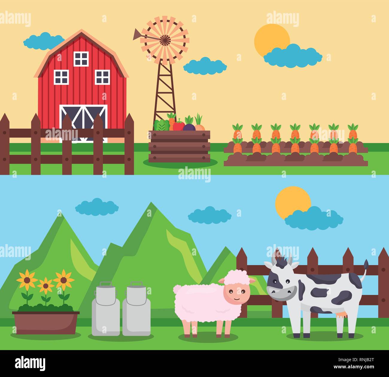 farm fresh cartoon Stock Vector Image & Art - Alamy