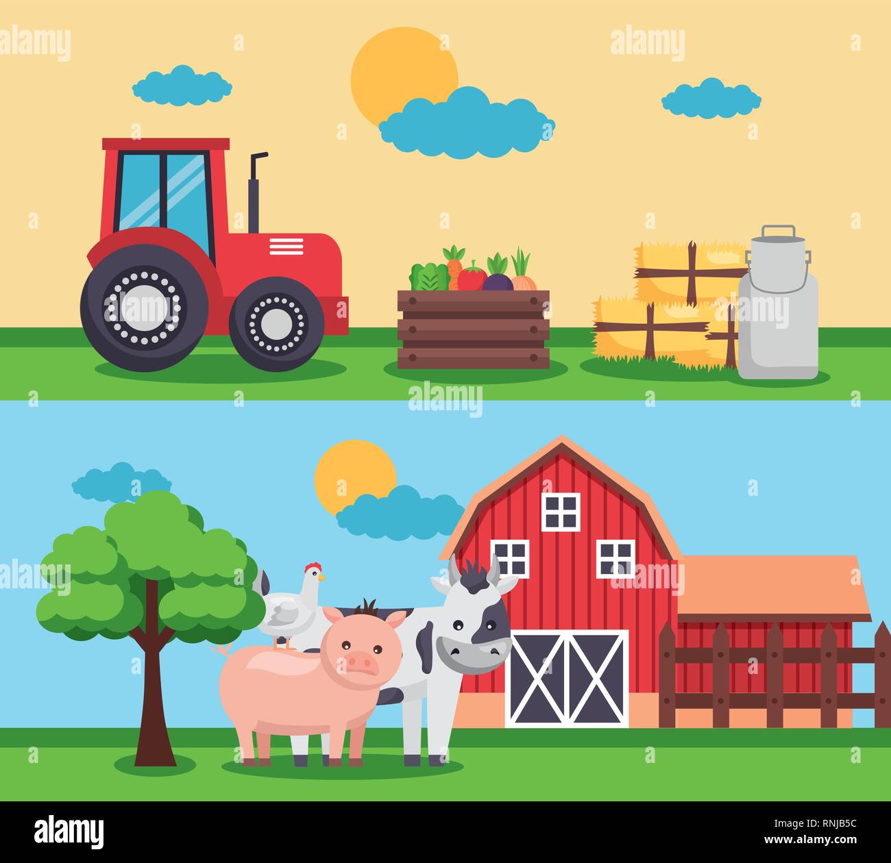 farm fresh cartoon Stock Vector Image & Art - Alamy