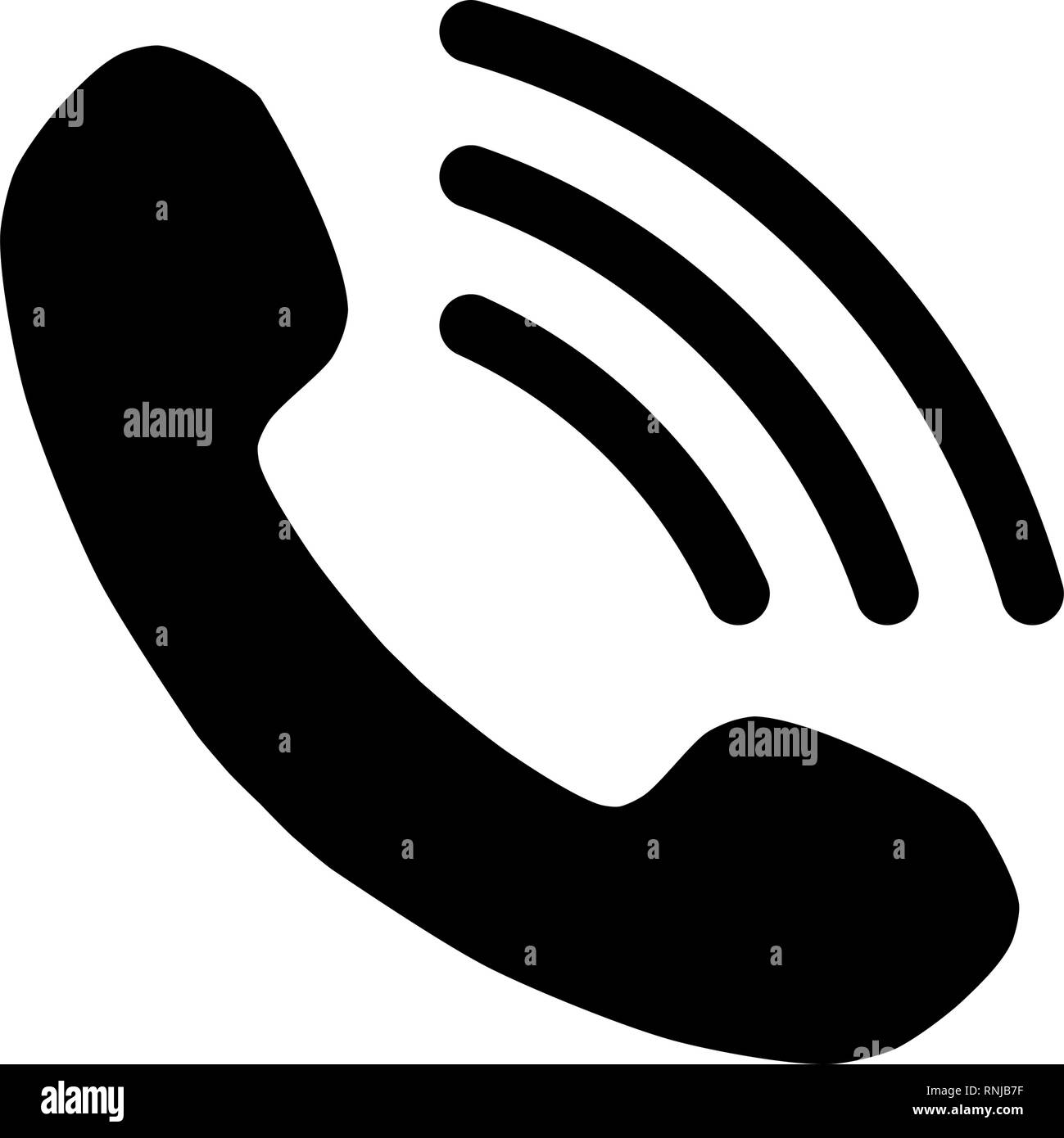 Phone with waves symbol icon - black simple, isolated - vector illustration Stock Vector Image ...