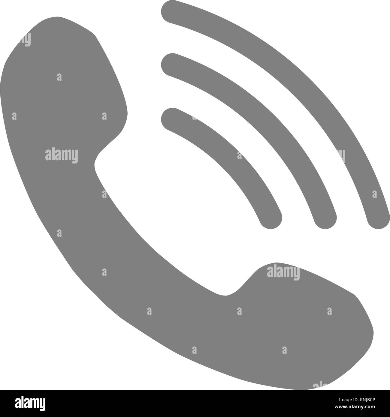 Phone with waves symbol icon - gray simple, isolated - vector ...
