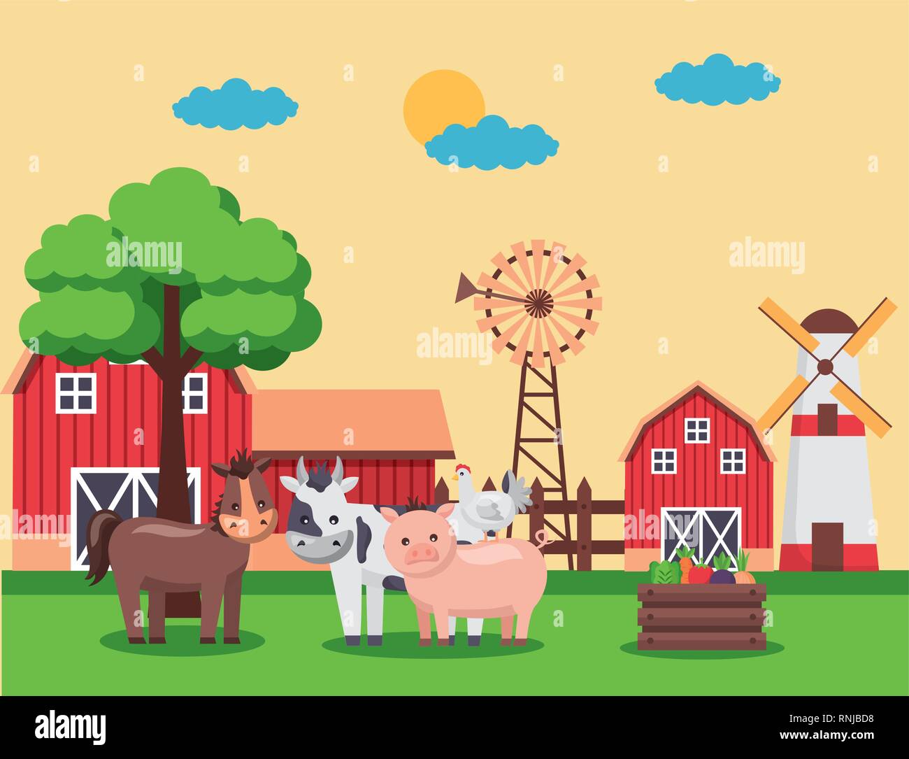 farm fresh cartoon Stock Vector Image & Art - Alamy